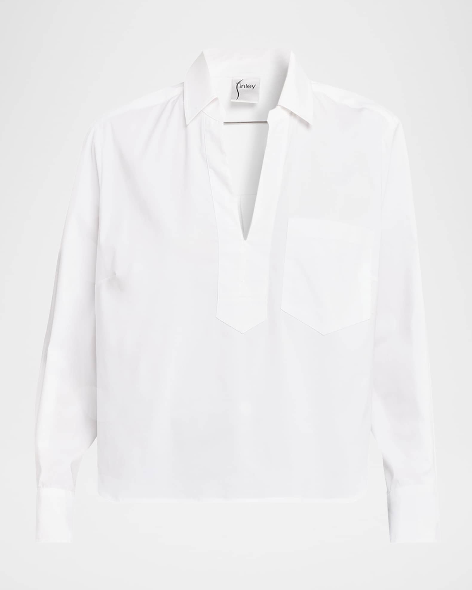 Finley Joni Boxy Silky Cotton Poplin Shirt | Neiman Marcus