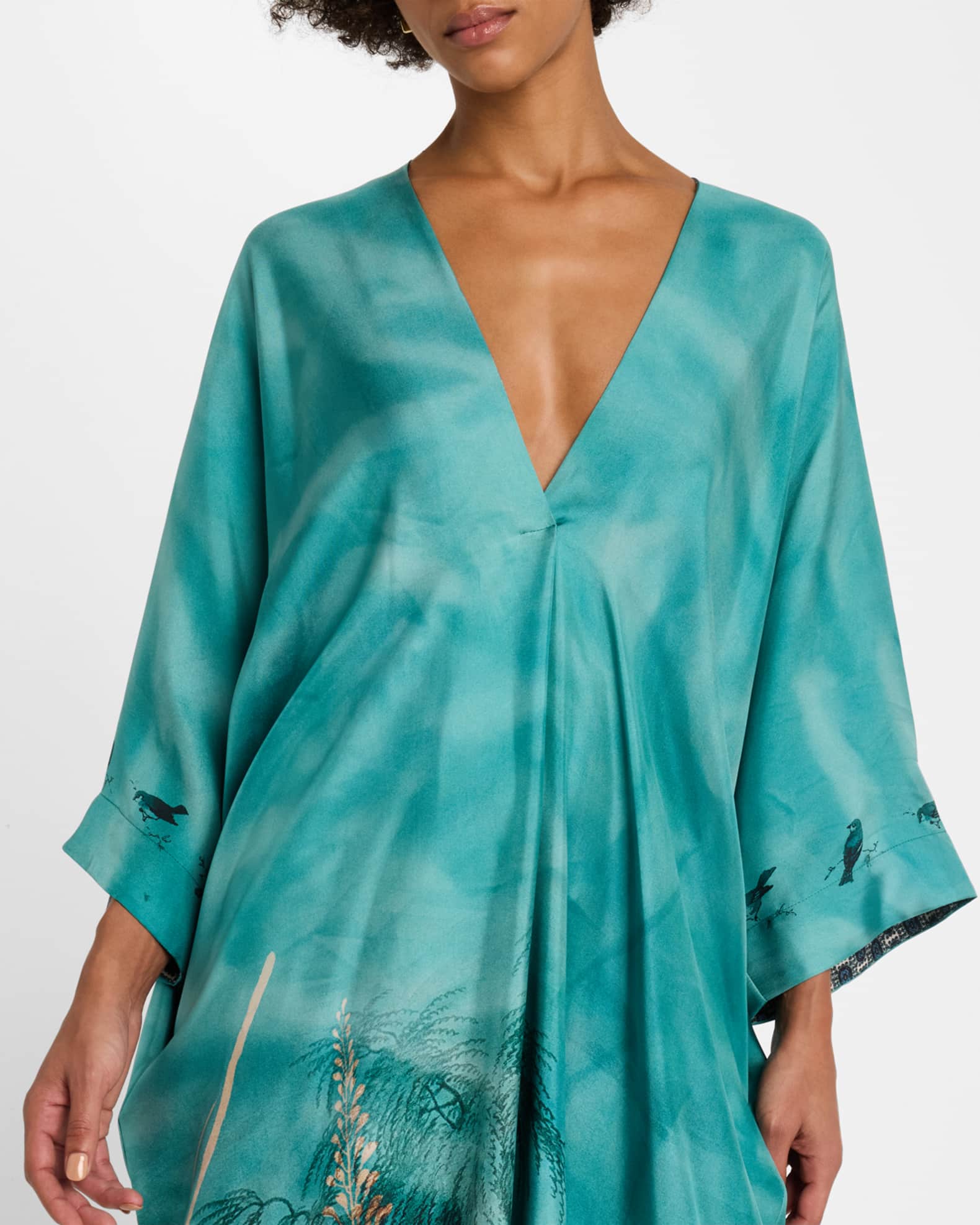 Pierre-Louis Mascia Botanical-Print Silk Maxi Dress | Neiman Marcus