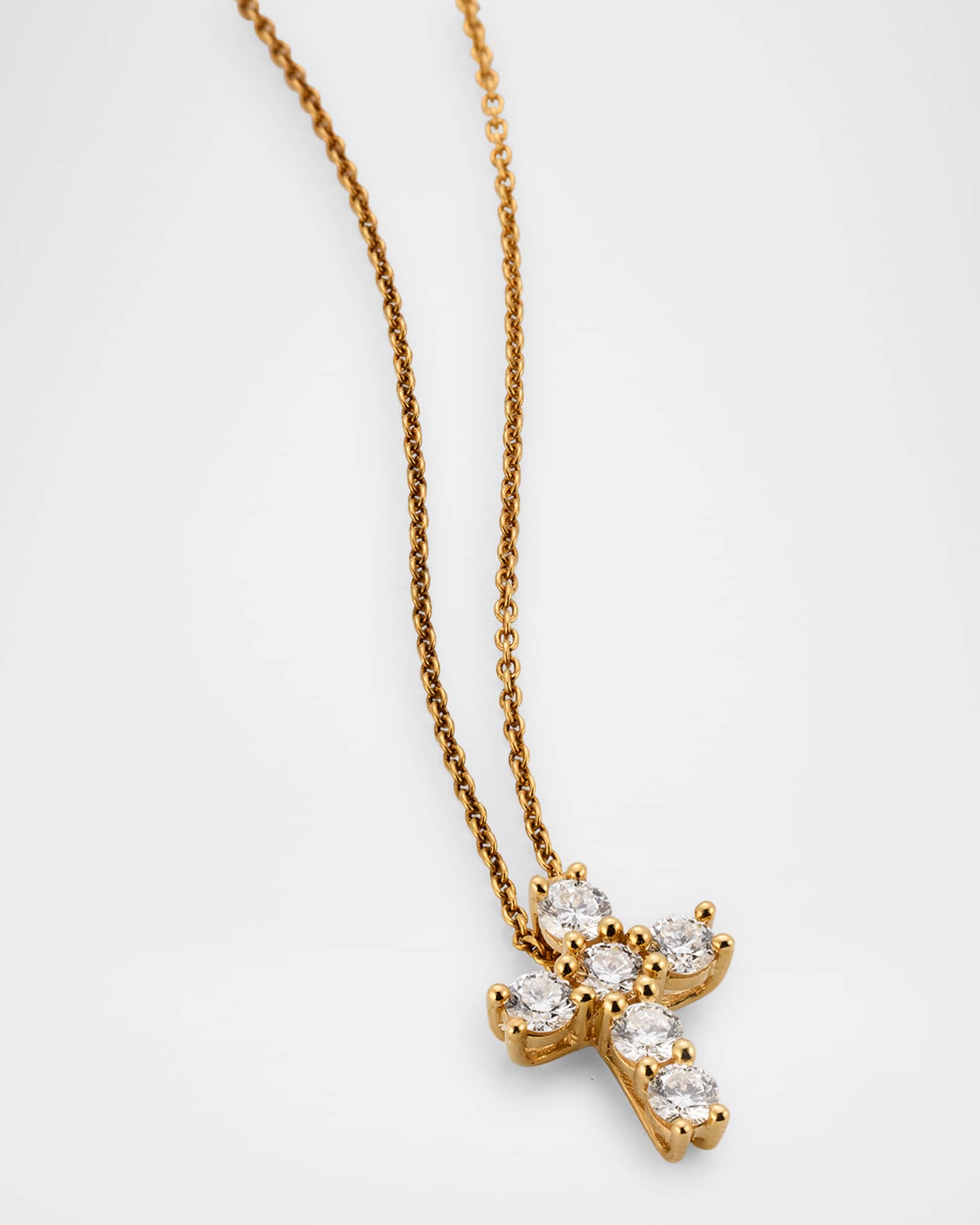 Lisa Nik Talisman 18K White Gold Diamond Mini Cross Pendant Necklace ...