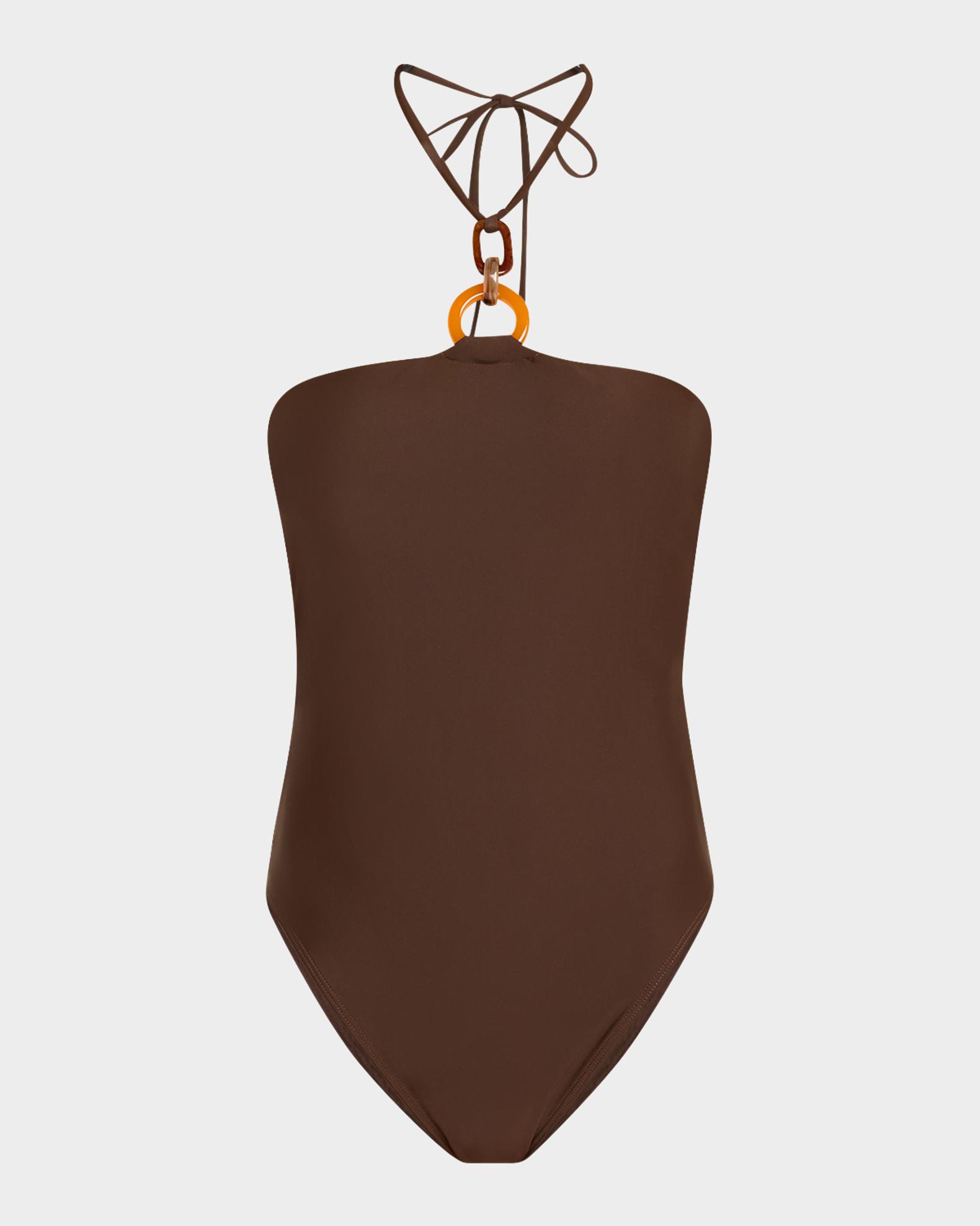 Ramy Brook May Ring Halter One-Piece Swimsuit | Neiman Marcus