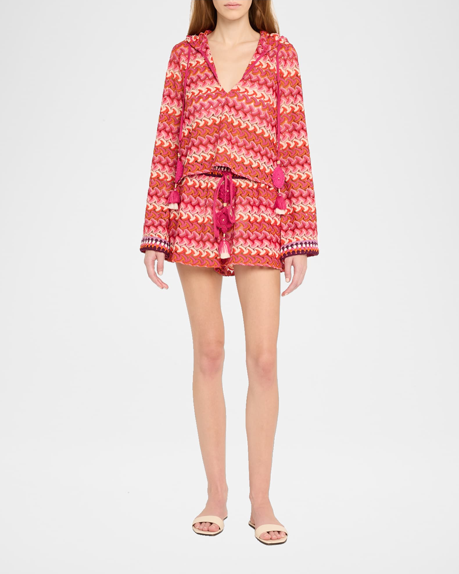 Ramy Brook Fleming Chevron Knit Shorts | Neiman Marcus