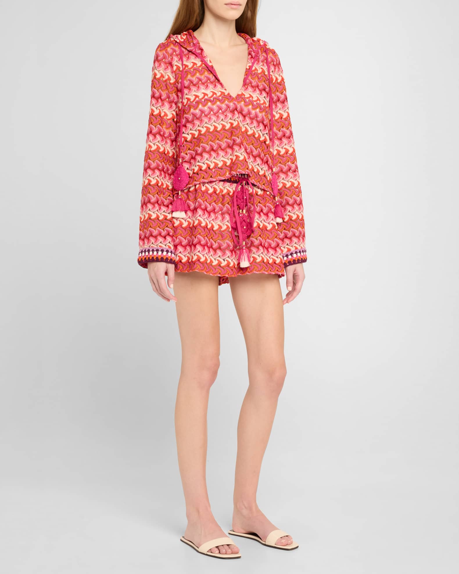 Ramy Brook Fleming Chevron Knit Shorts | Neiman Marcus