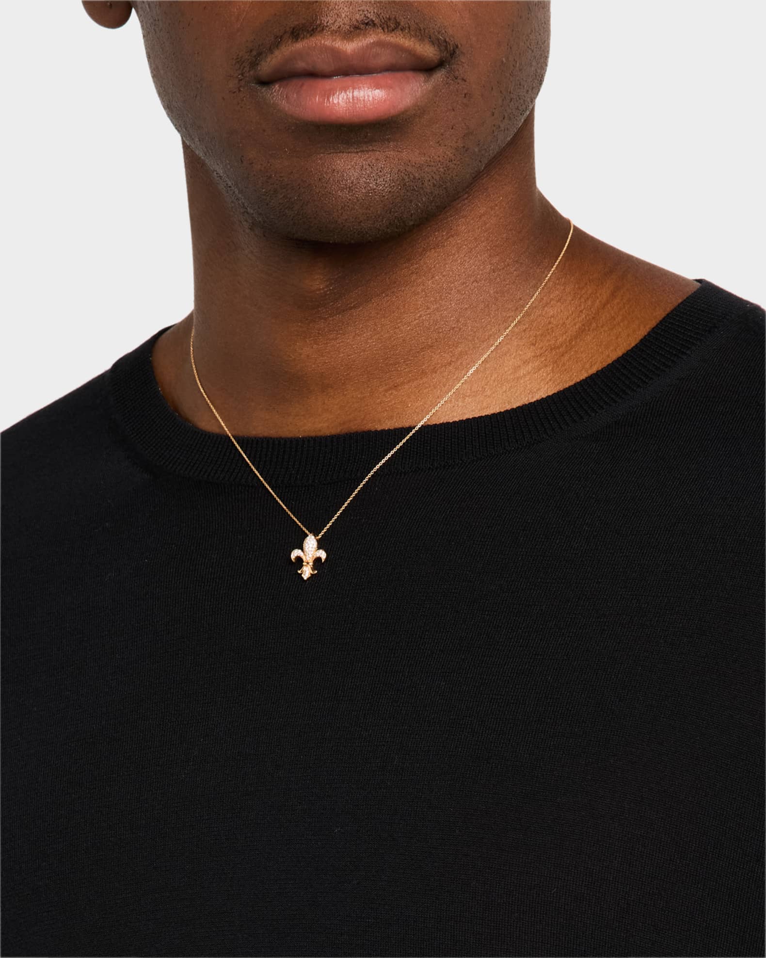 Lisa Nik Talisman 18K Rose Gold Diamond Fleur De Lis Necklace | Neiman ...