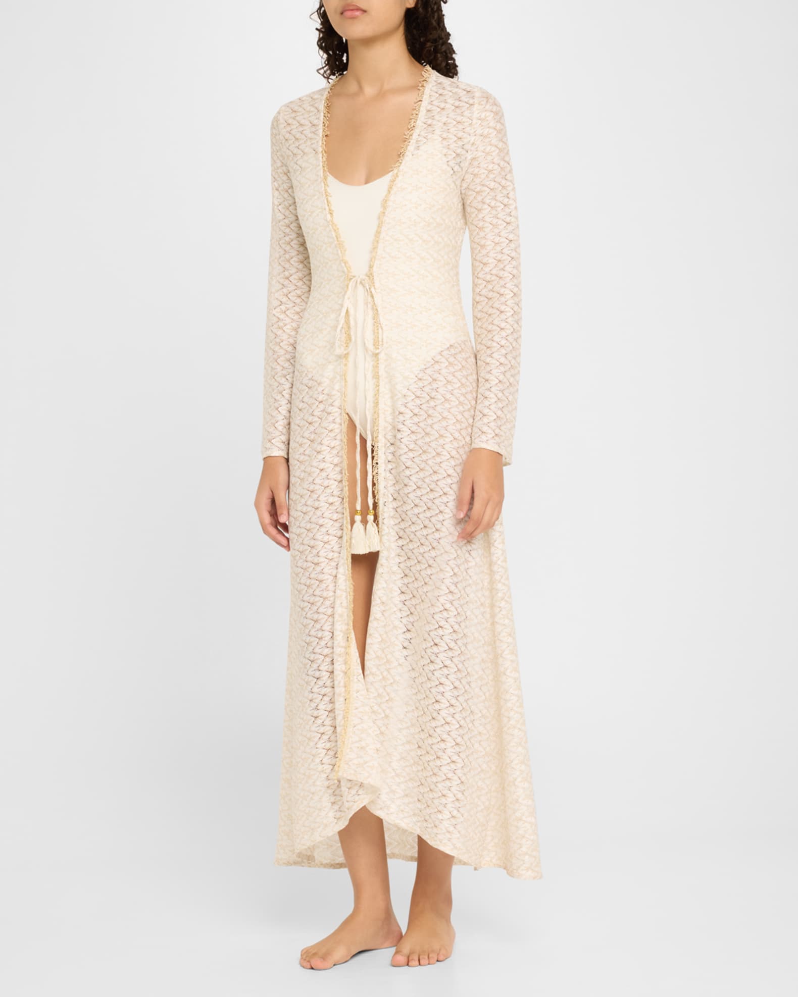 Ramy Brook Fatima Metallic Knit Coverup | Neiman Marcus