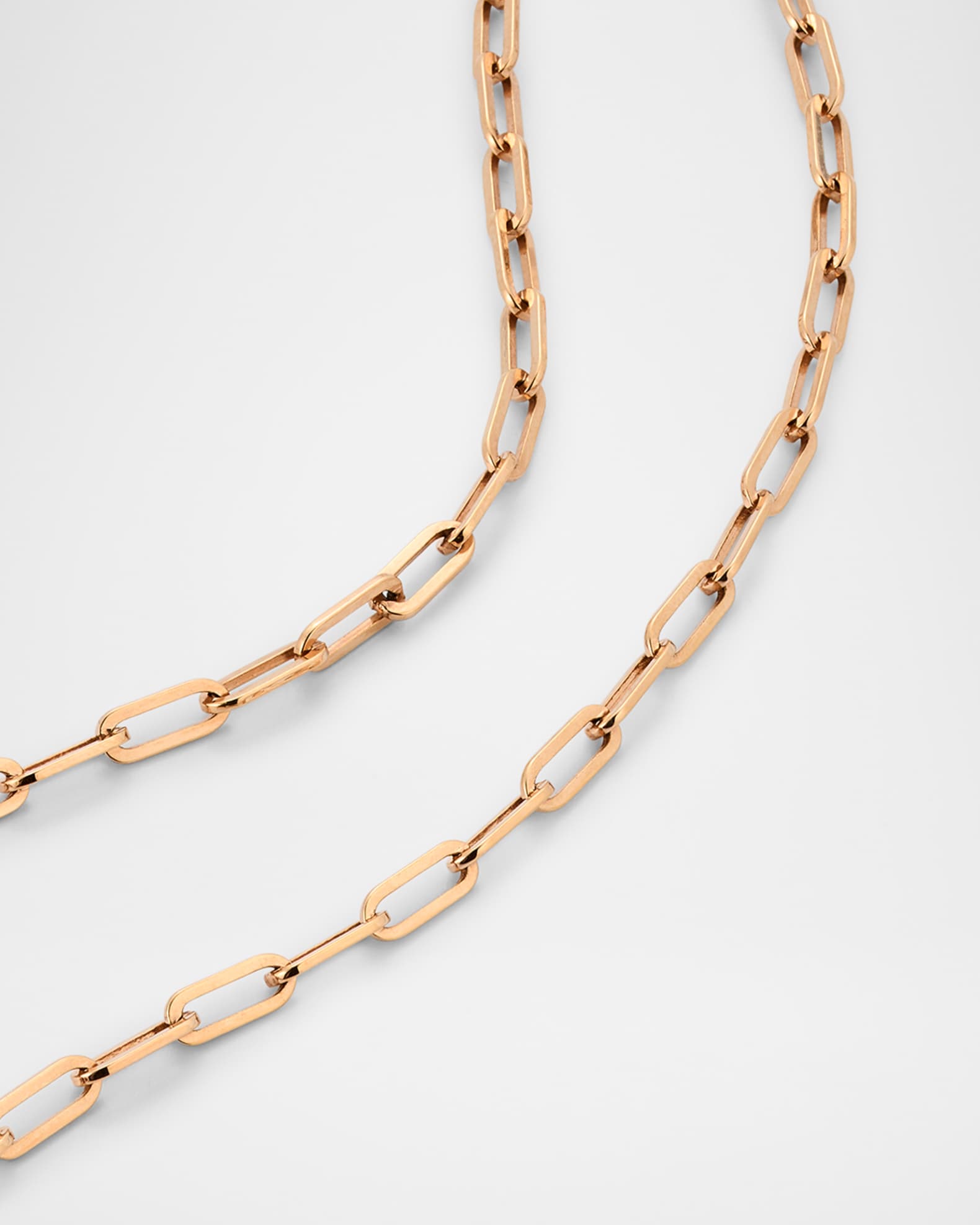 Lisa Nik Golden Dreams 18K Rose Gold Petite Paper Clip Chain Necklace ...
