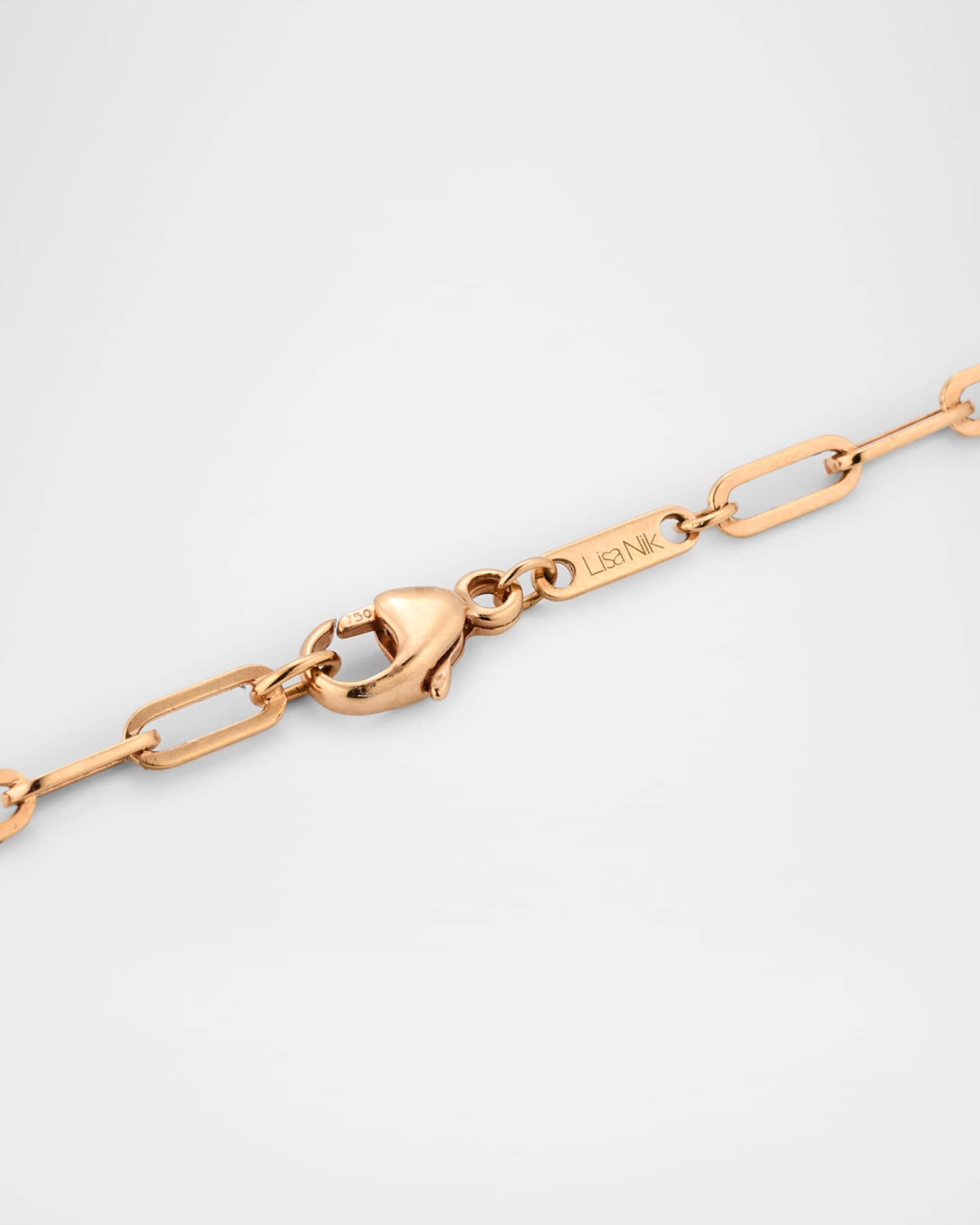 Lisa Nik Golden Dreams 18K Rose Gold Petite Paper Clip Chain Necklace ...
