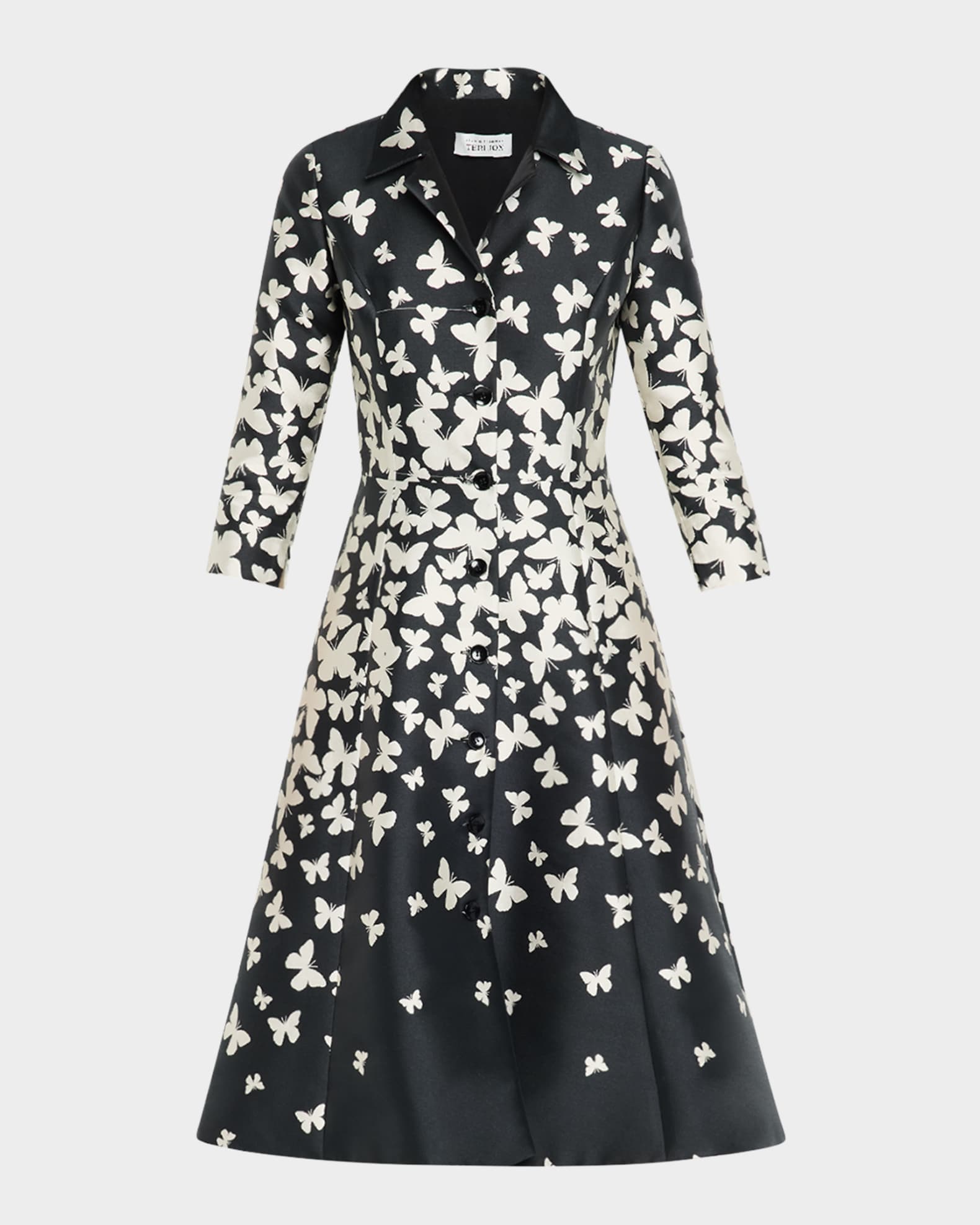 Rickie Freeman for Teri Jon Butterfly Mikado Midi Shirtdress | Neiman ...