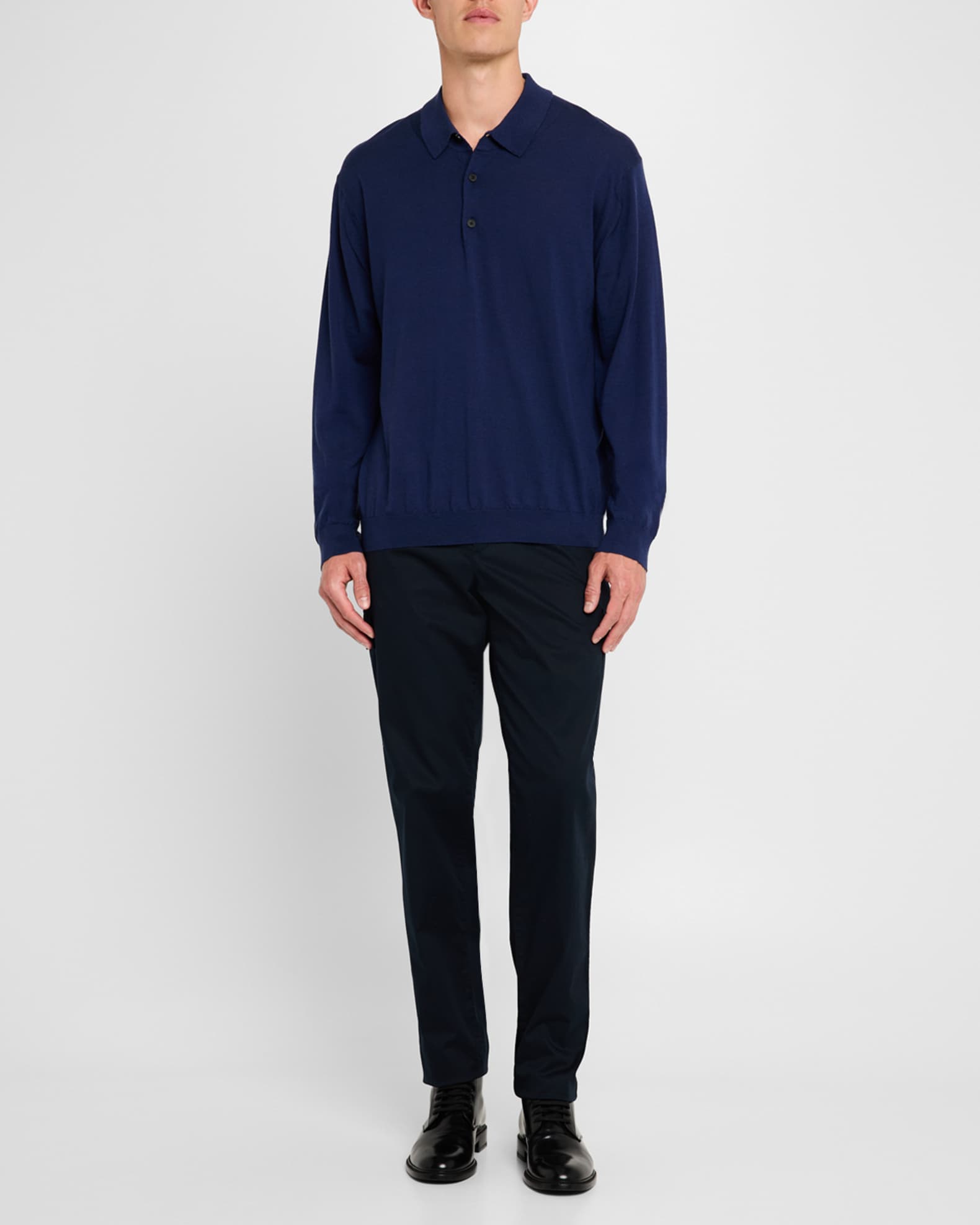 John Elliott Men's Wool-Cashmere Polo Shirt | Neiman Marcus