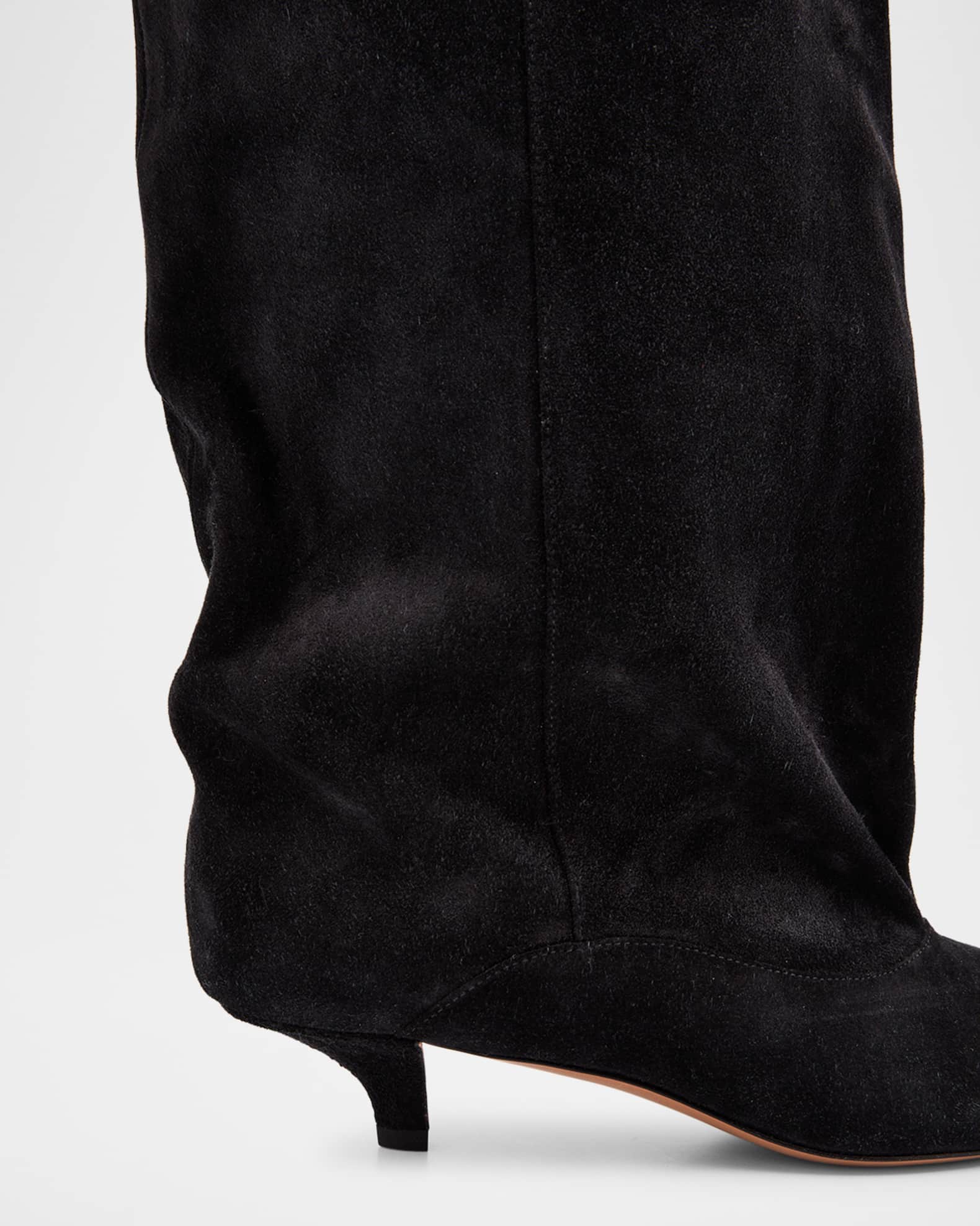 Paris Texas Ines Suede Comma-Heel Knee Boots | Neiman Marcus