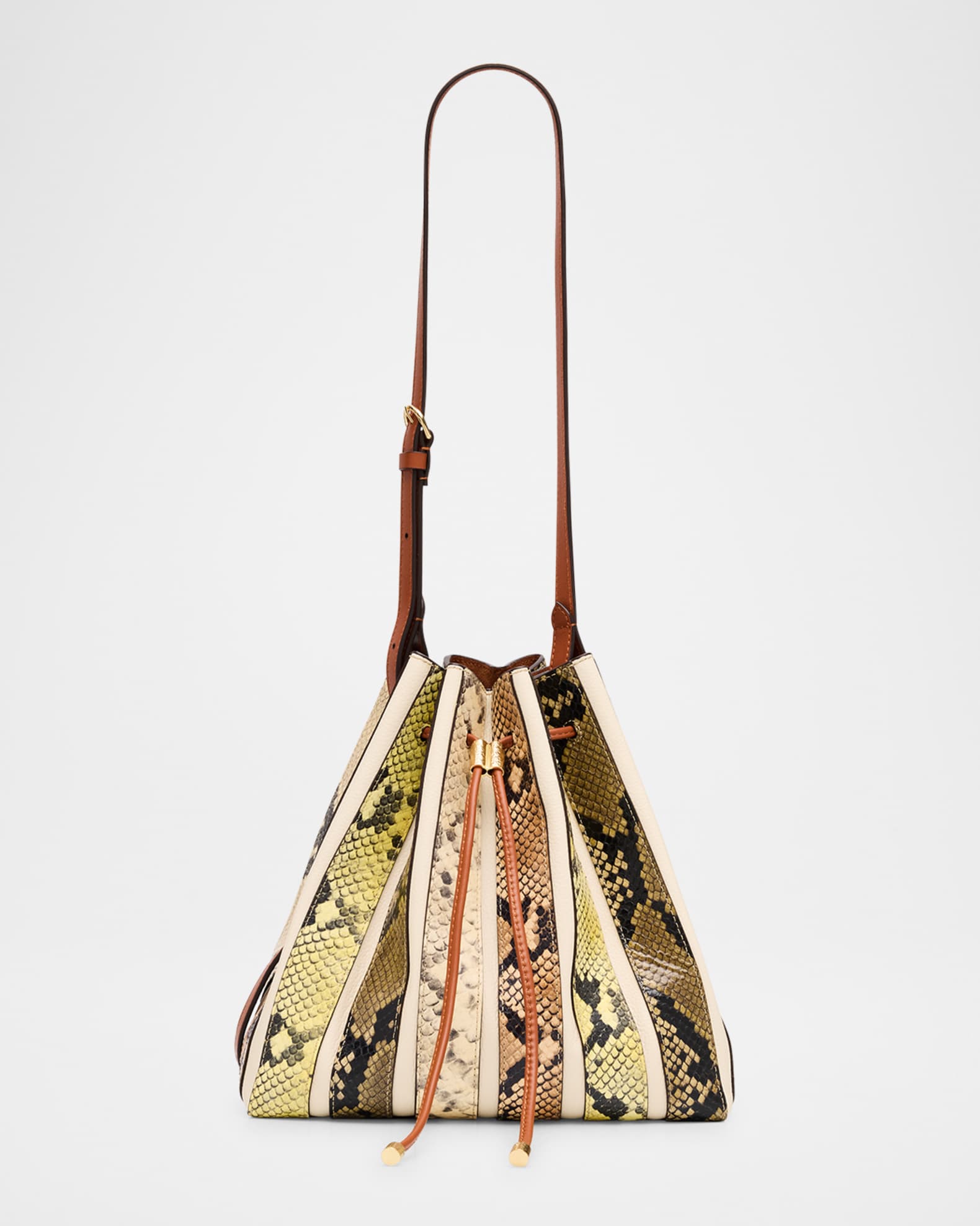 Ulla Johnson Alma Everyday Snakeskin-Embossed Bucket Bag | Neiman Marcus