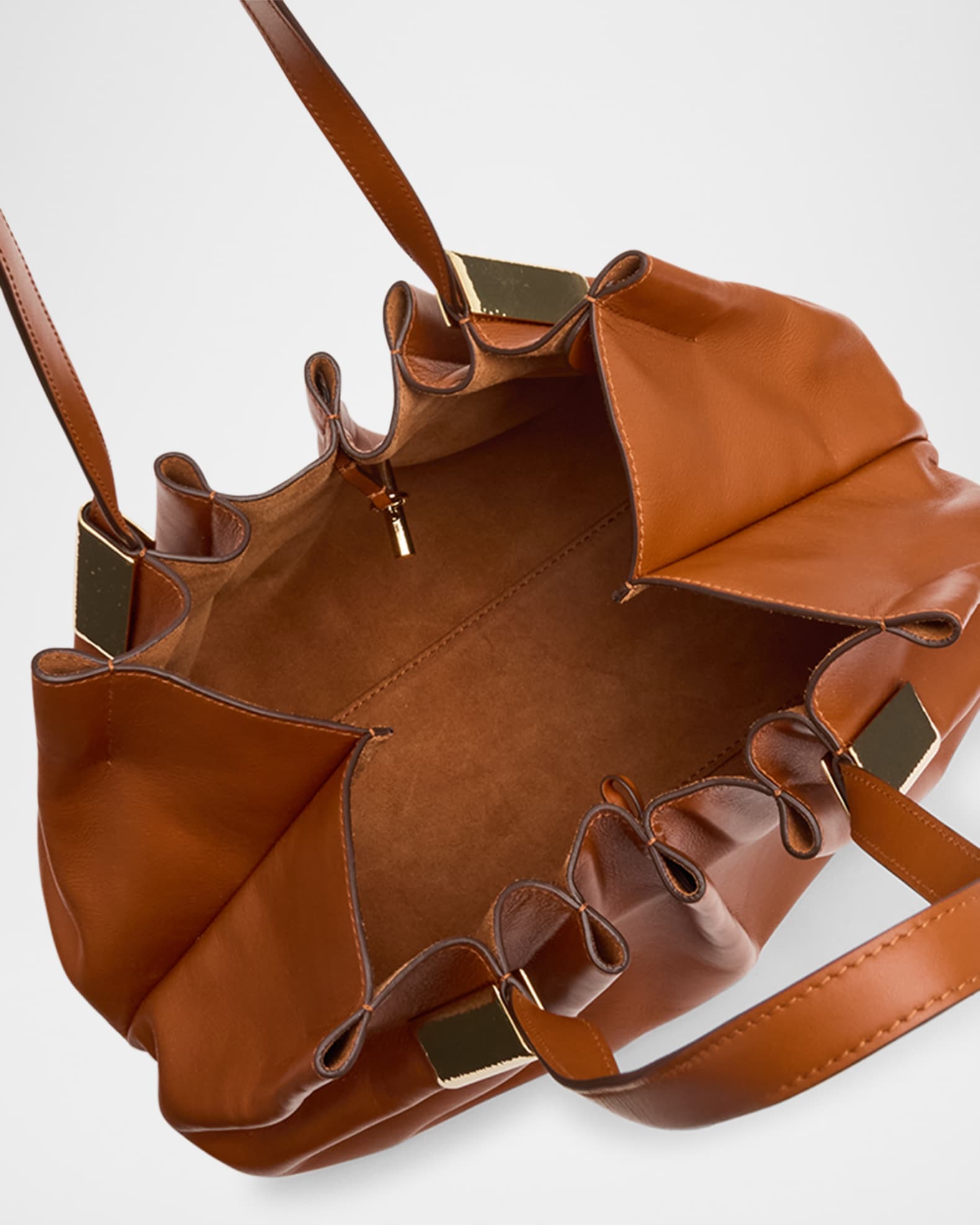 Ulla Johnson Isadora Mini Ruched Leather Tote Bag | Neiman Marcus