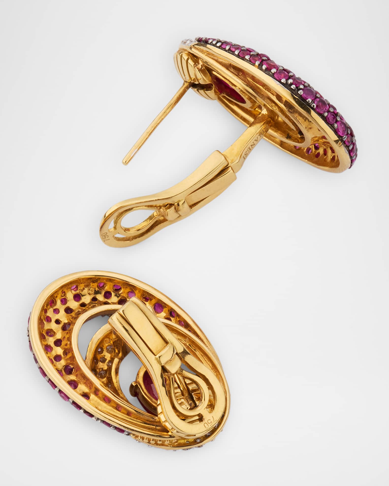 Piranesi 18K Gold Statement Earrings with Ruby and Diamonds | Neiman Marcus