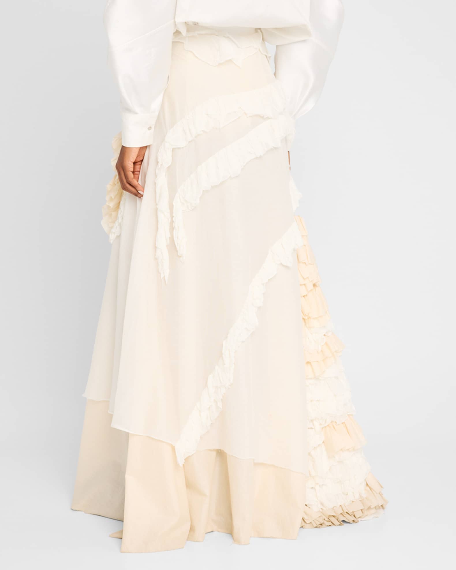 Marques'Almeida Asymmetric Cascading Ruffle Maxi Skirt | Neiman Marcus