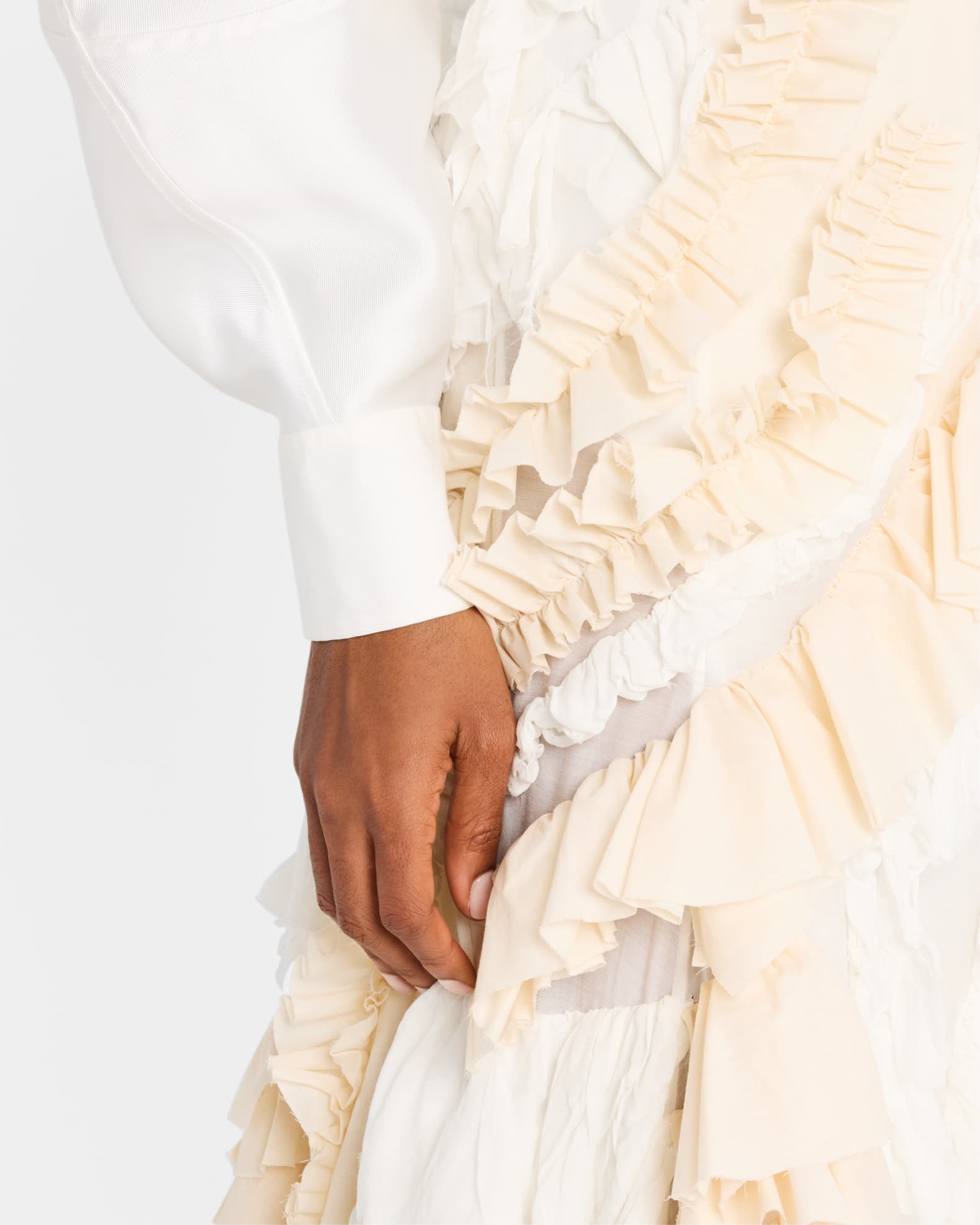 Marques'Almeida Asymmetric Cascading Ruffle Maxi Skirt | Neiman Marcus
