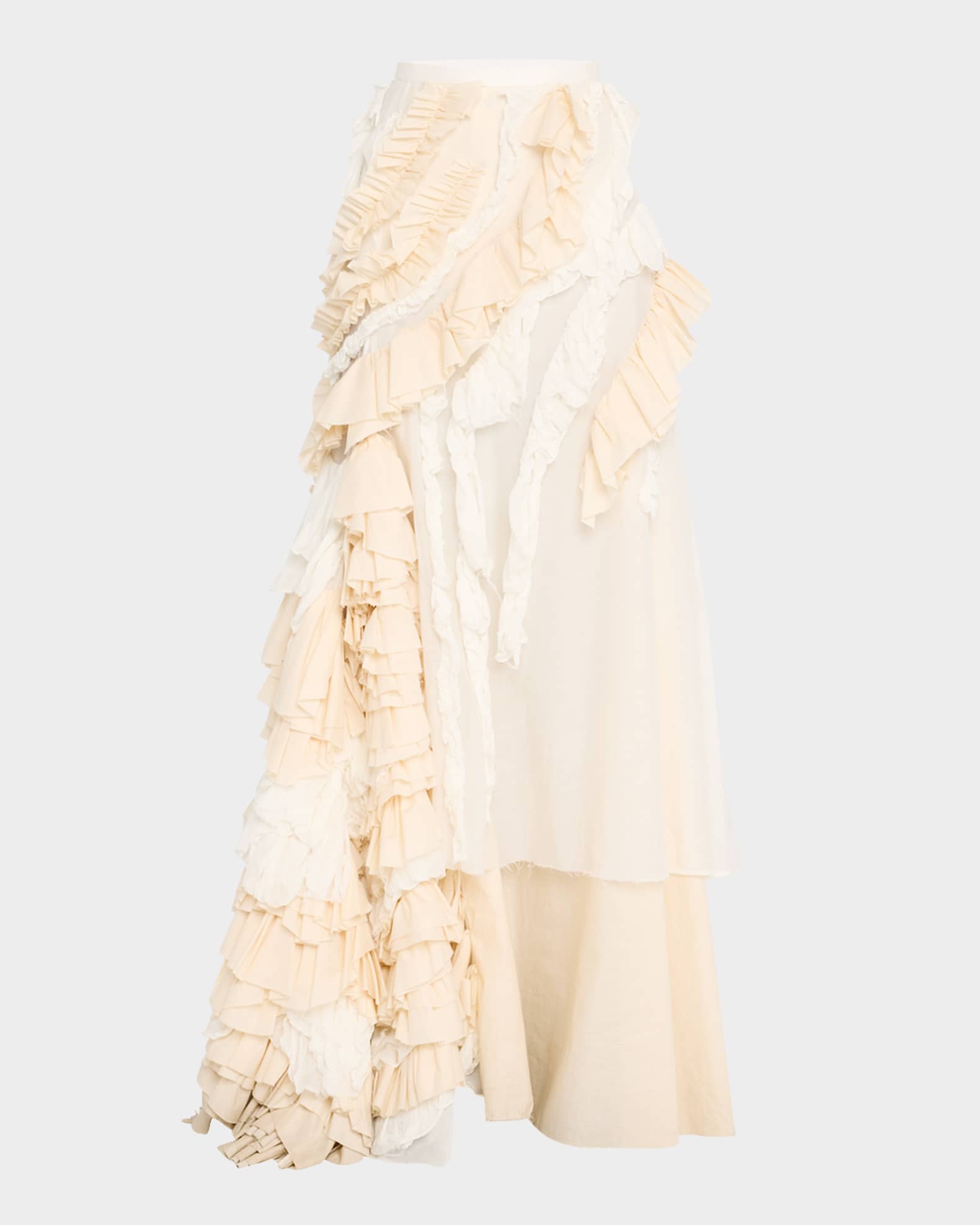 Marques'Almeida Asymmetric Cascading Ruffle Maxi Skirt | Neiman Marcus