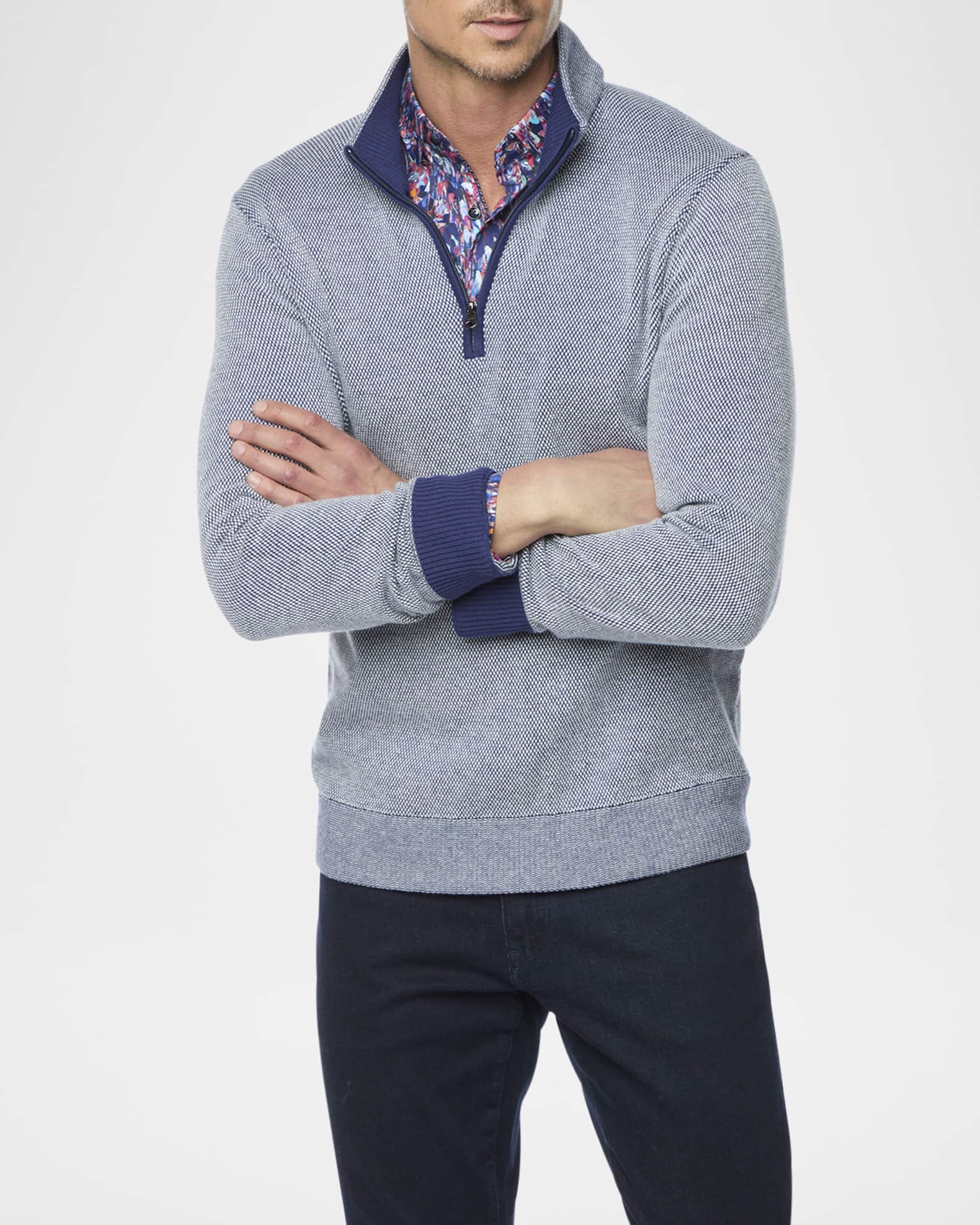 Robert Graham Men's Shane Quarter-Zip Sweater | Neiman Marcus