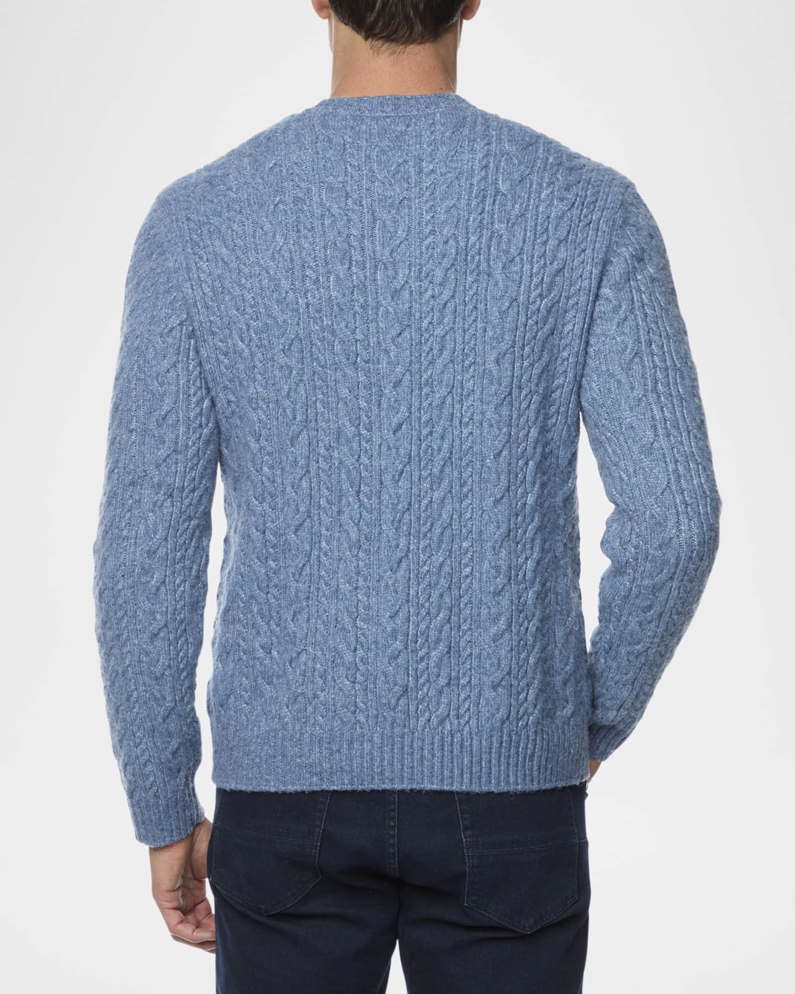 Robert Graham Men's Anson V-Neck Cable Knit Sweater | Neiman Marcus