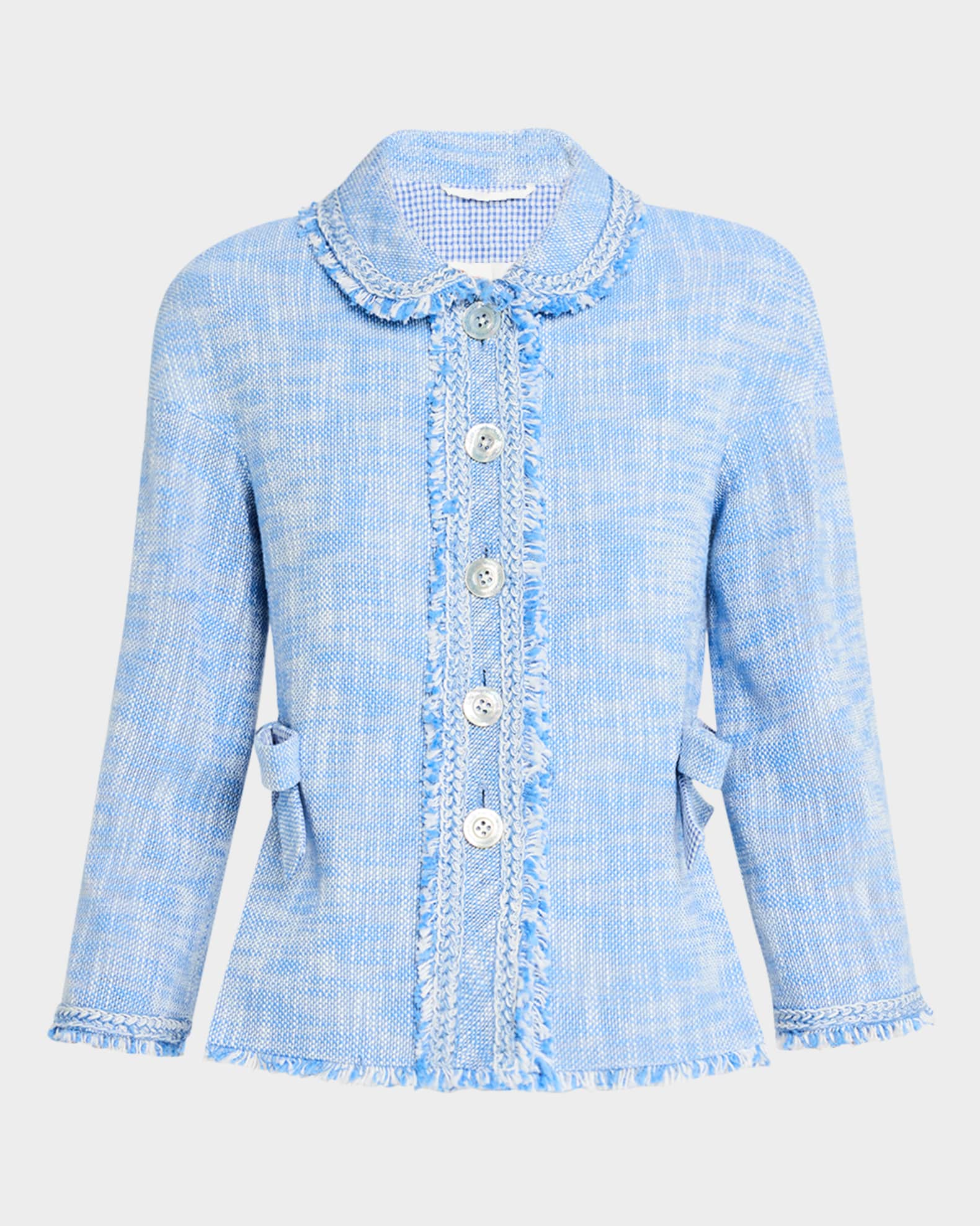 Maison Common Bows Cotton-Blend Tweed Jacket | Neiman Marcus