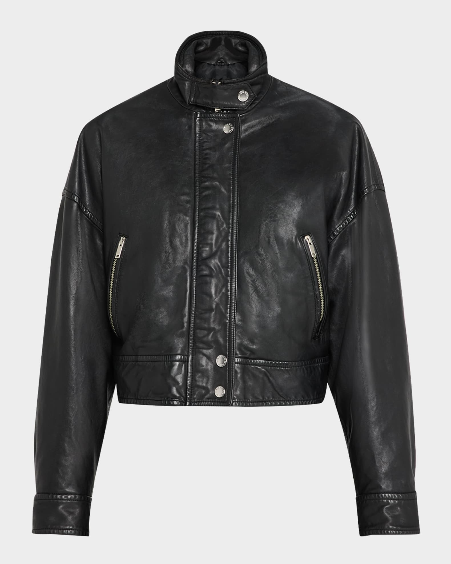 Weekend Max Mara Angel Leather Bomber Jacket | Neiman Marcus