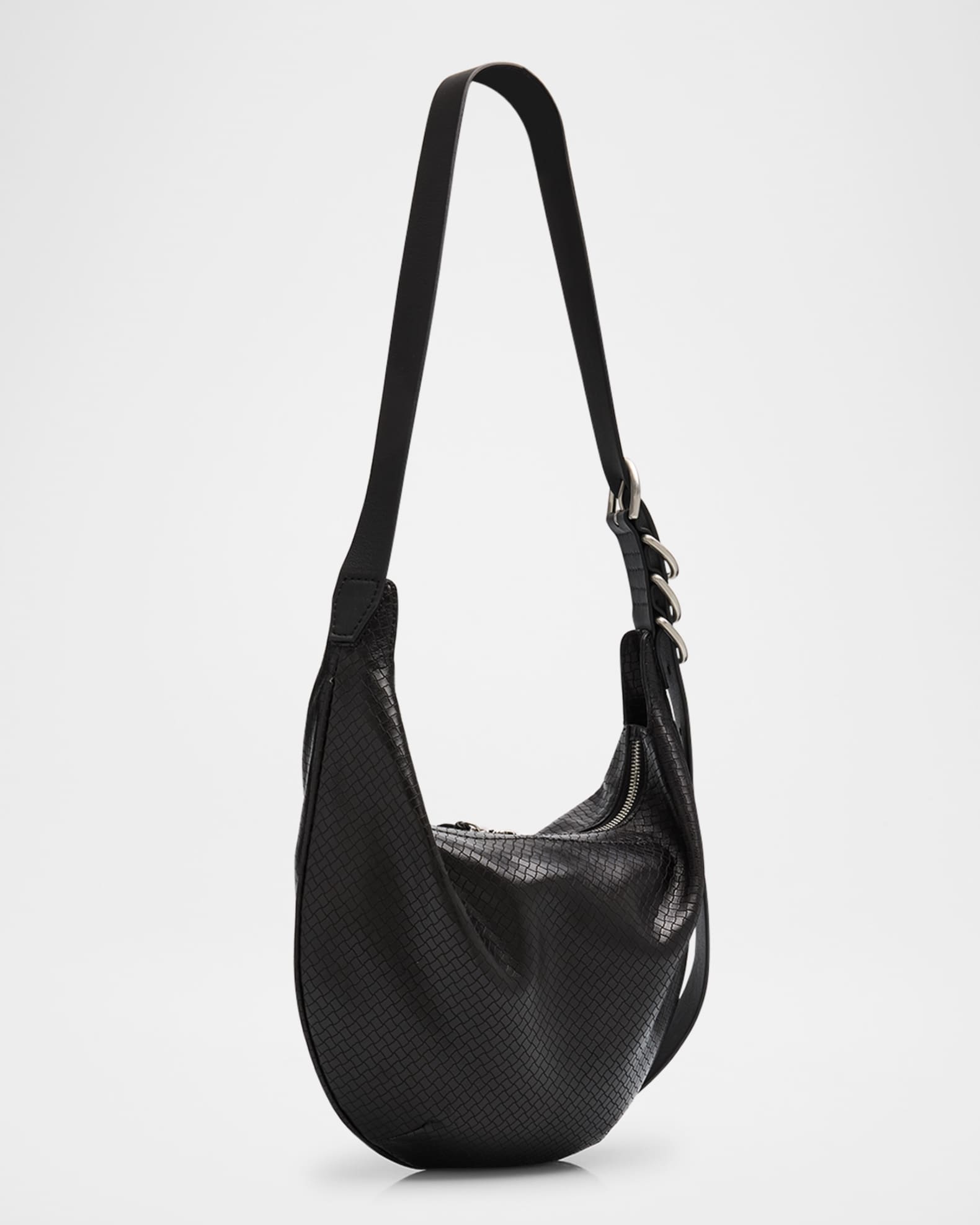 Rag & Bone Spire Mini Snake-Embossed Leather Hobo Bag | Neiman Marcus