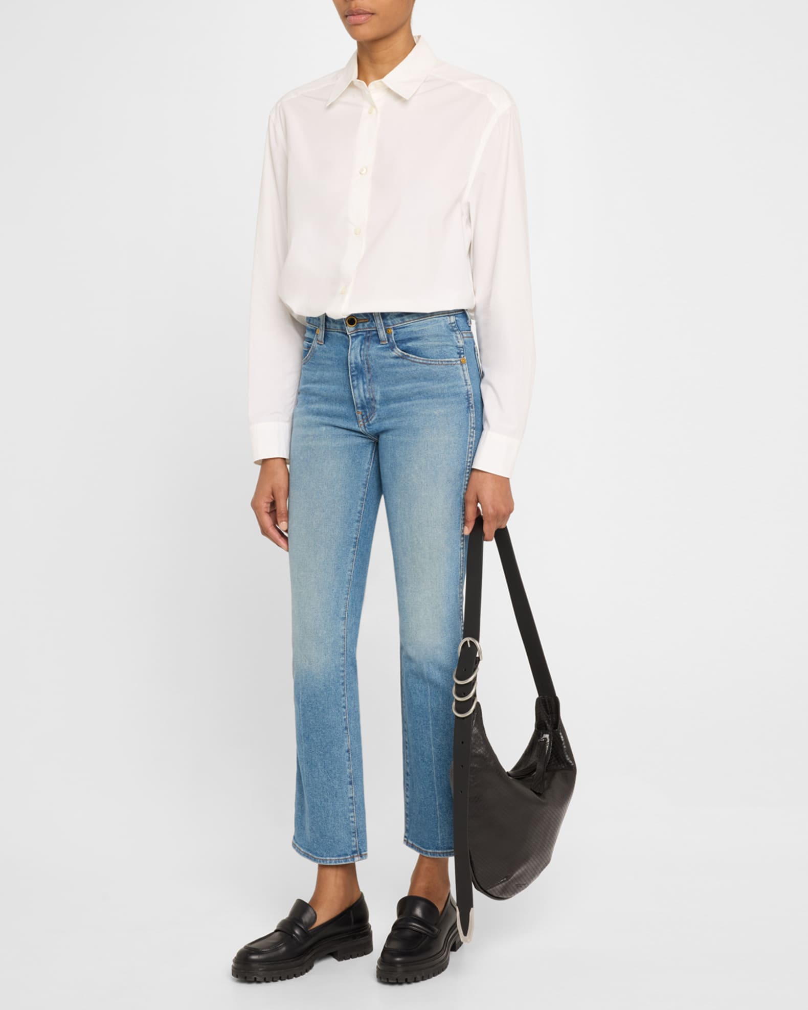 Rag & Bone Spire Mini Snake-Embossed Leather Hobo Bag | Neiman Marcus