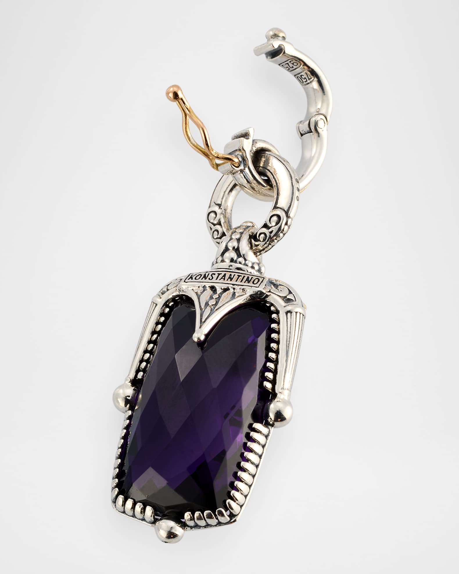 Konstantino Sterling Silver and 18K Yellow Gold Pendant with Blue ...