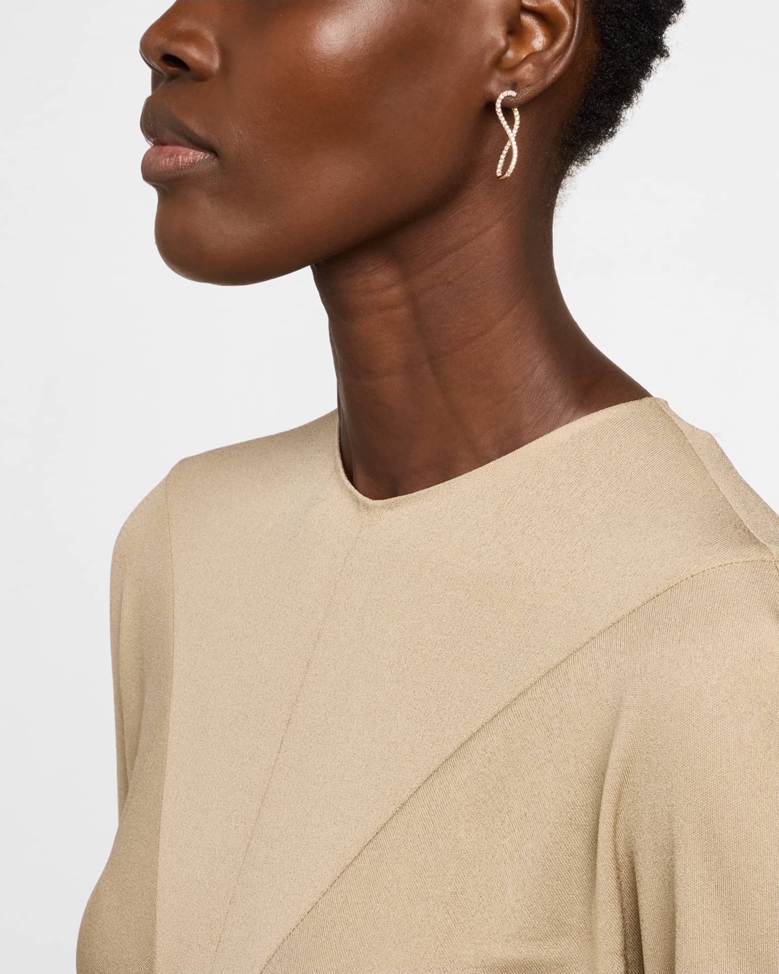 Lisa Nik Sparkle 18K Rose Gold Infinity Diamond Inside Out Hoop ...