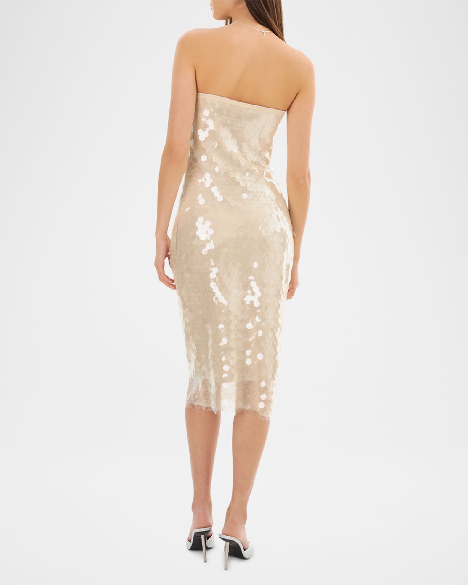 LaMarque Derrica Strapless Sequined Midi Dress | Neiman Marcus