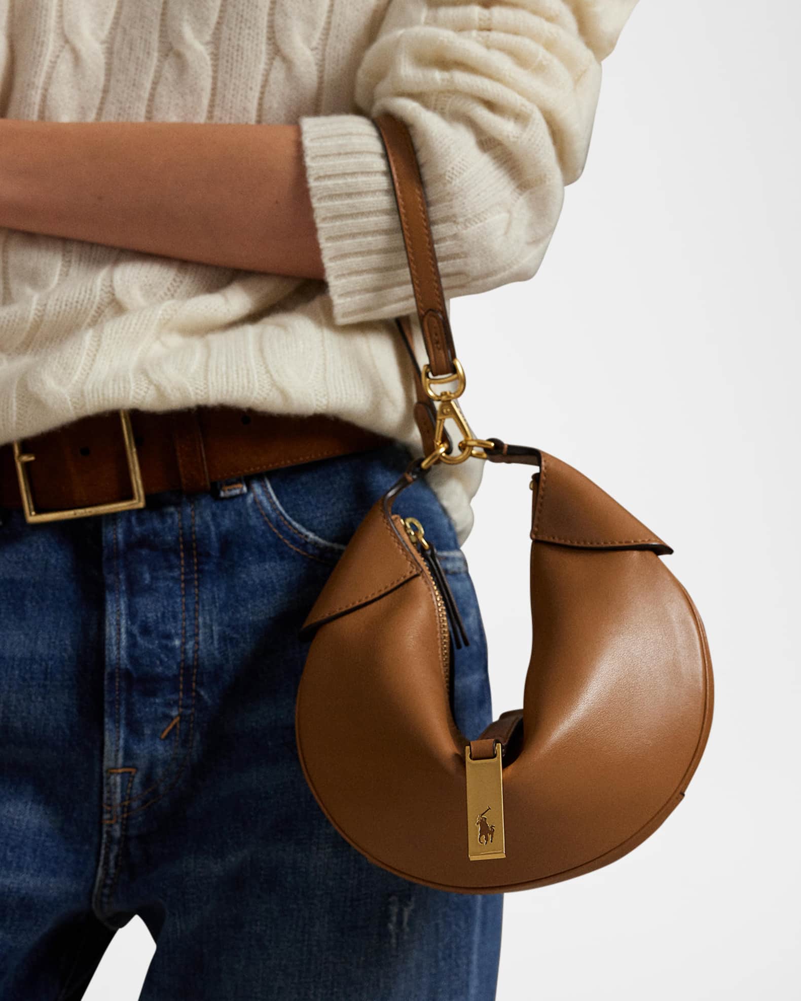 Polo Ralph Lauren Polo ID Mini Calfskin Shoulder Bag | Neiman Marcus