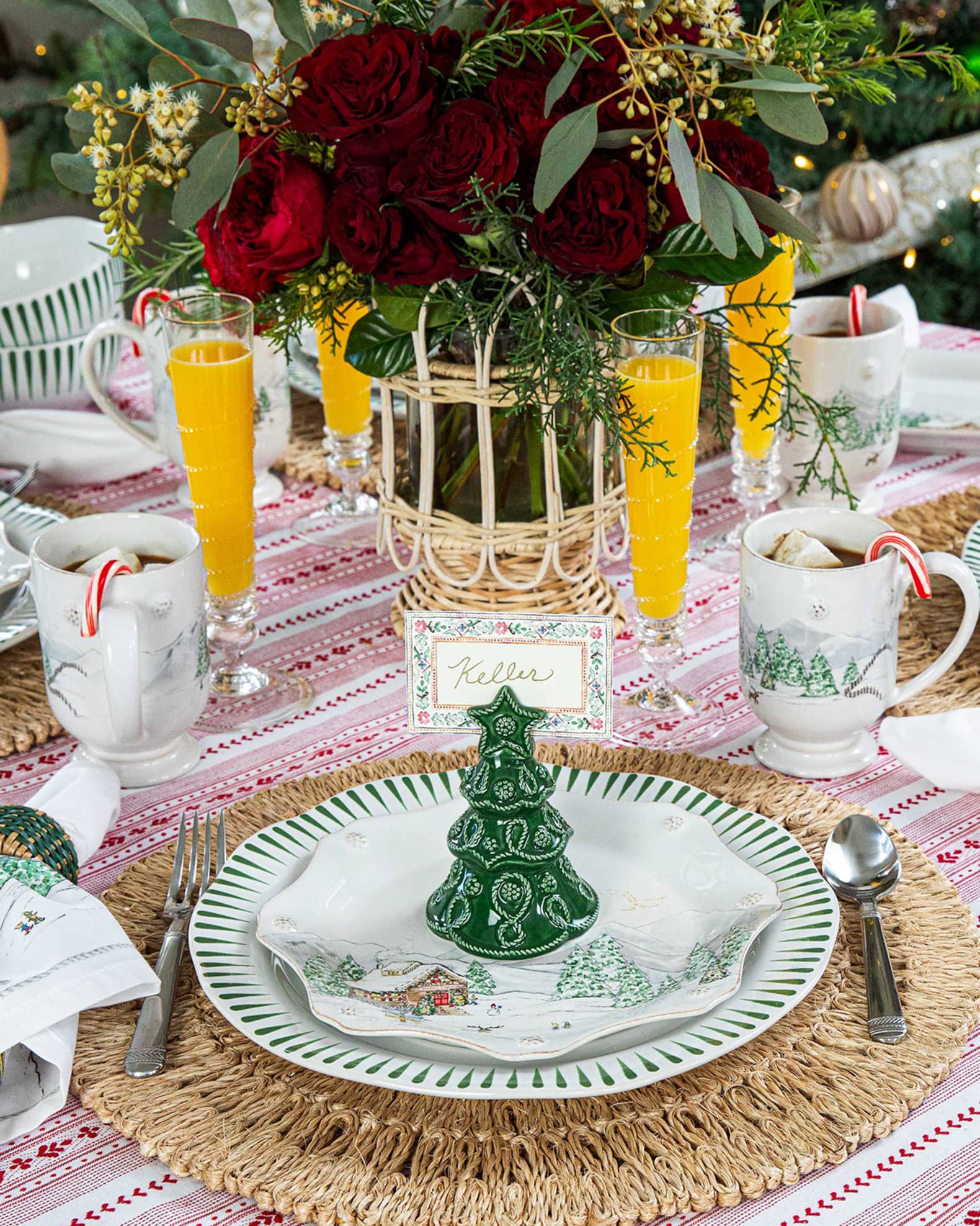 Juliska Straw Loop Natural Placemats, Set of 4 | Neiman Marcus