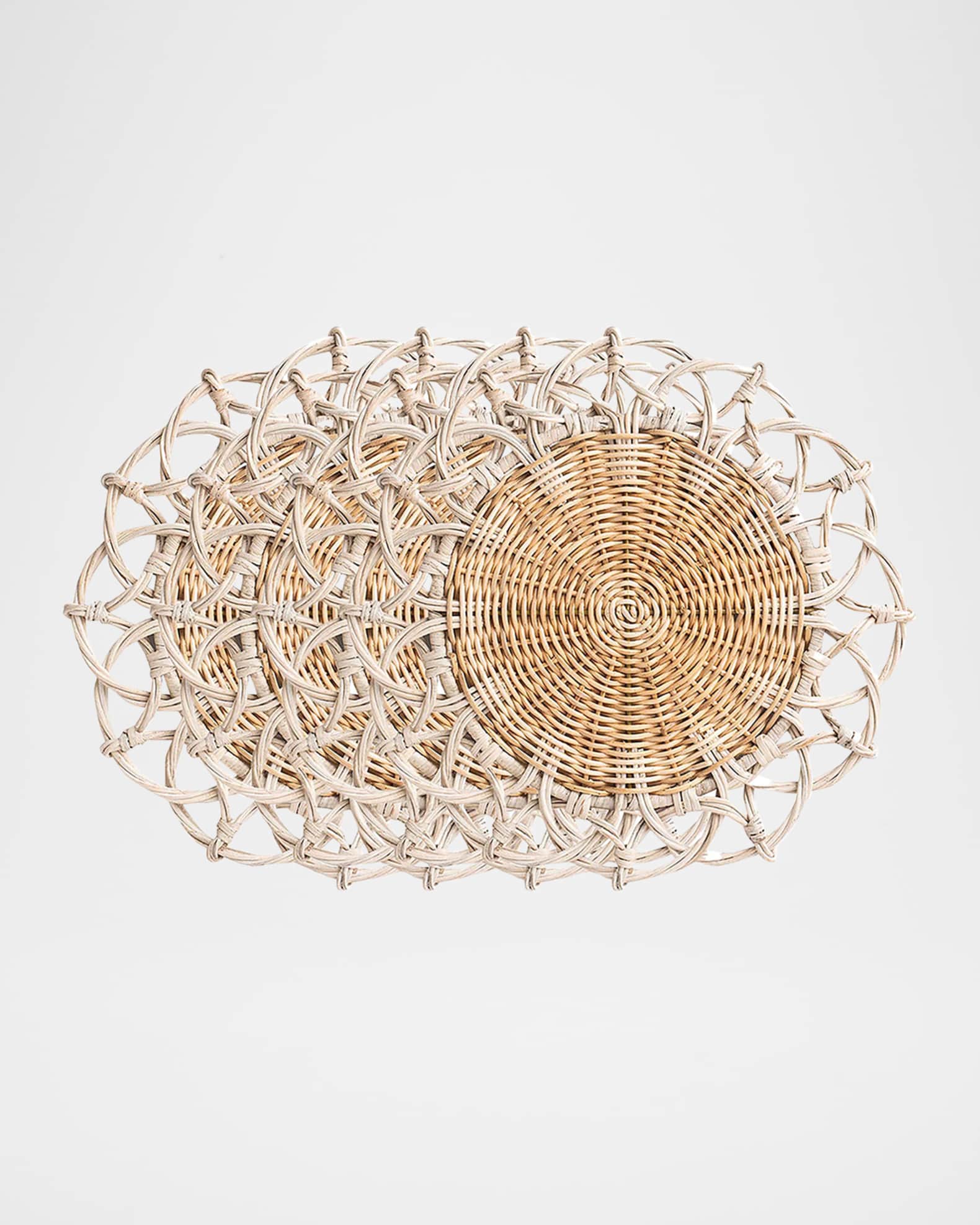 Juliska Provence Rattan Whitewash Placemats, Set of 4 | Neiman Marcus