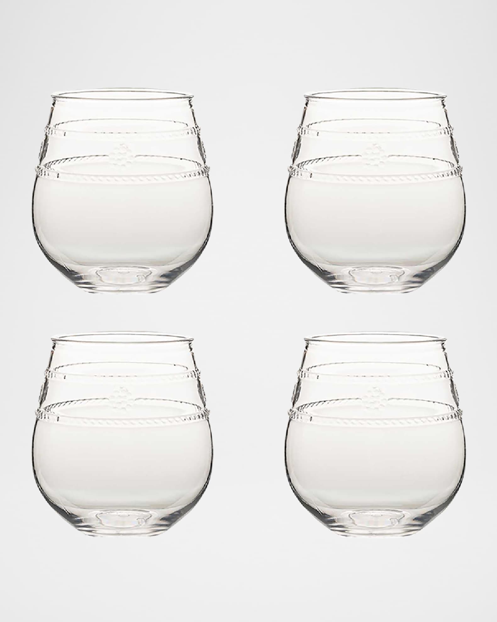 Juliska Isabella Acrylic Stemless Wine Glasses, Set of 4 | Neiman Marcus