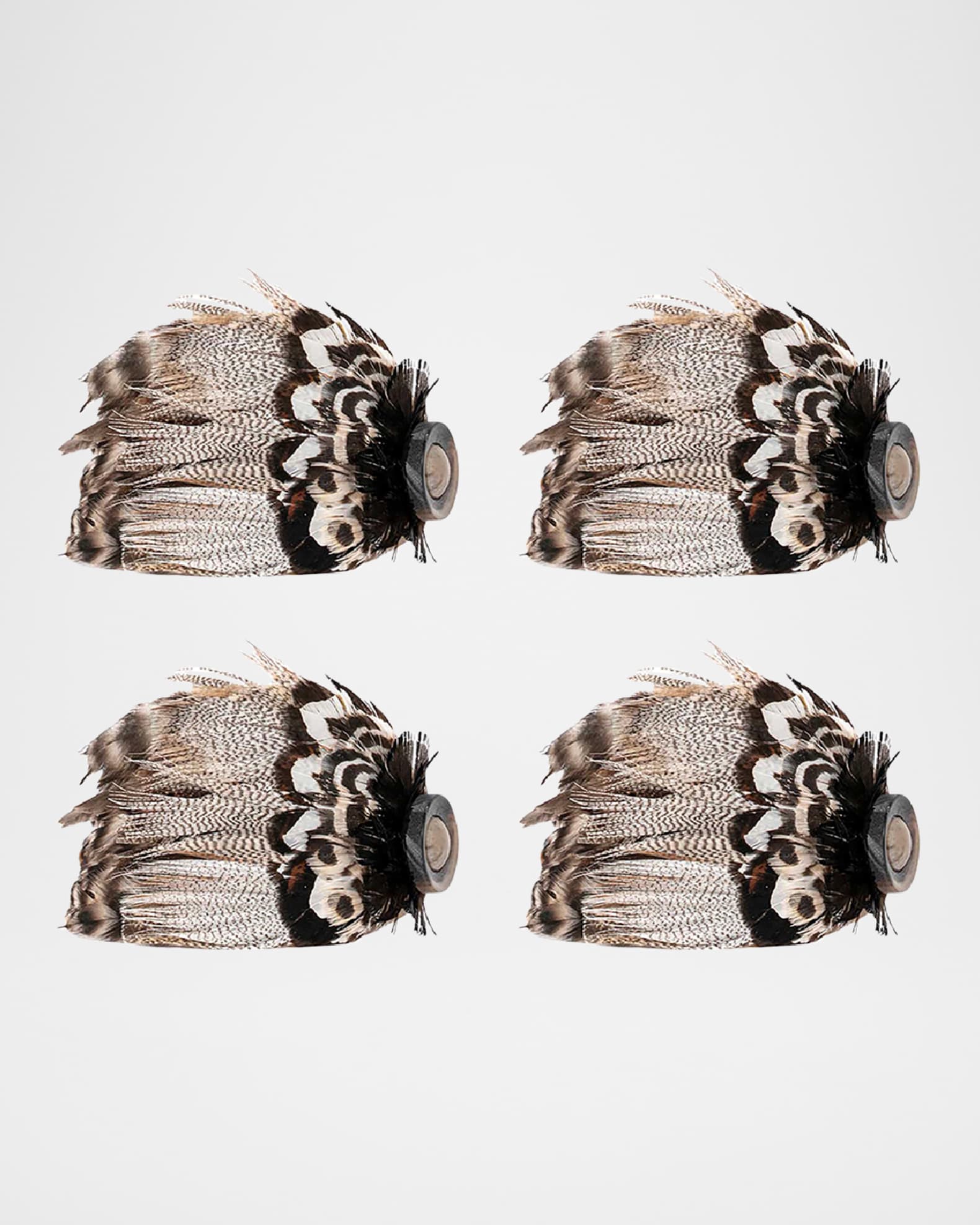 Juliska Feather Napkin Rings, Set of 4 | Neiman Marcus