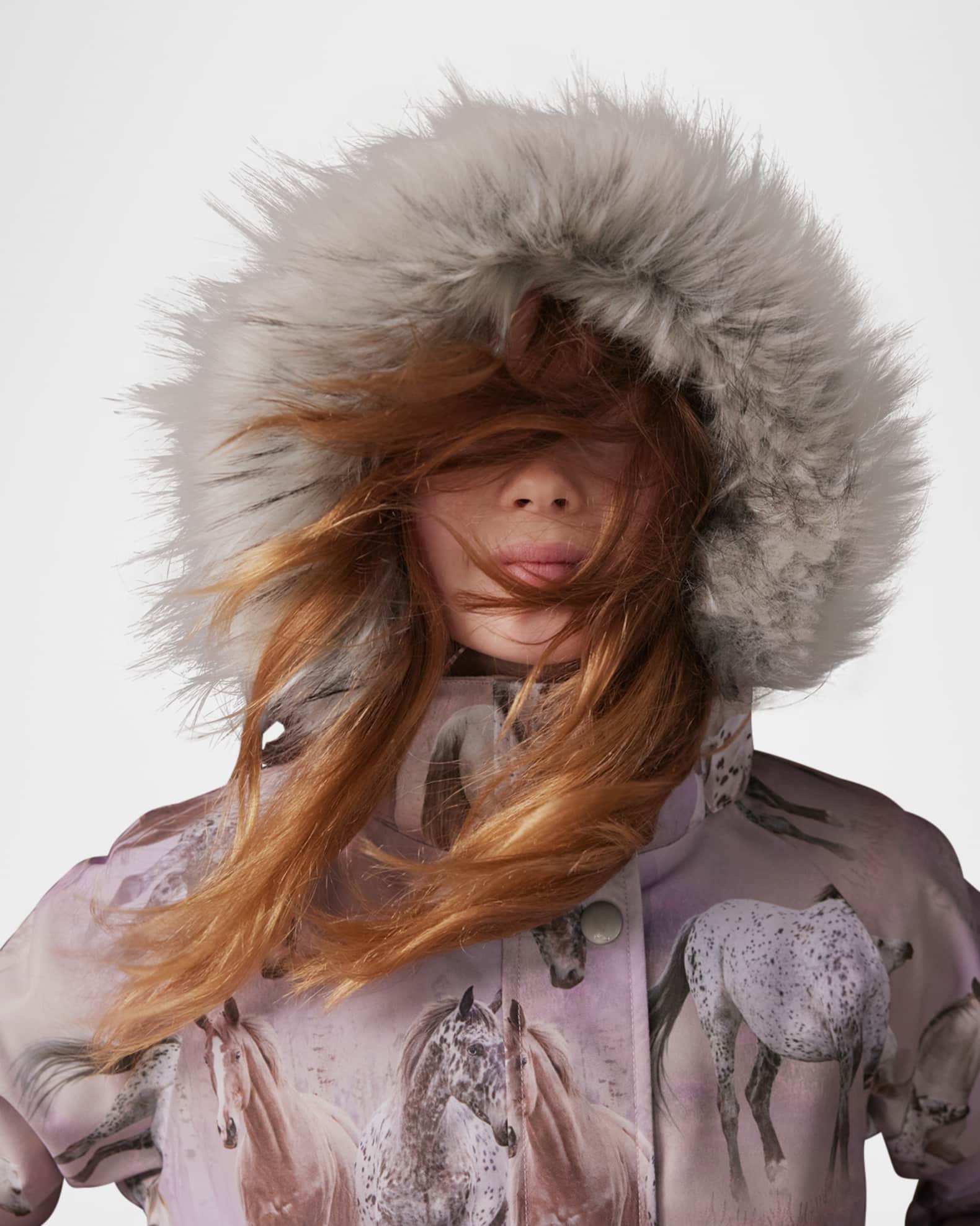 Girl's Cathy Horses Puffer Coat | Neiman Marcus