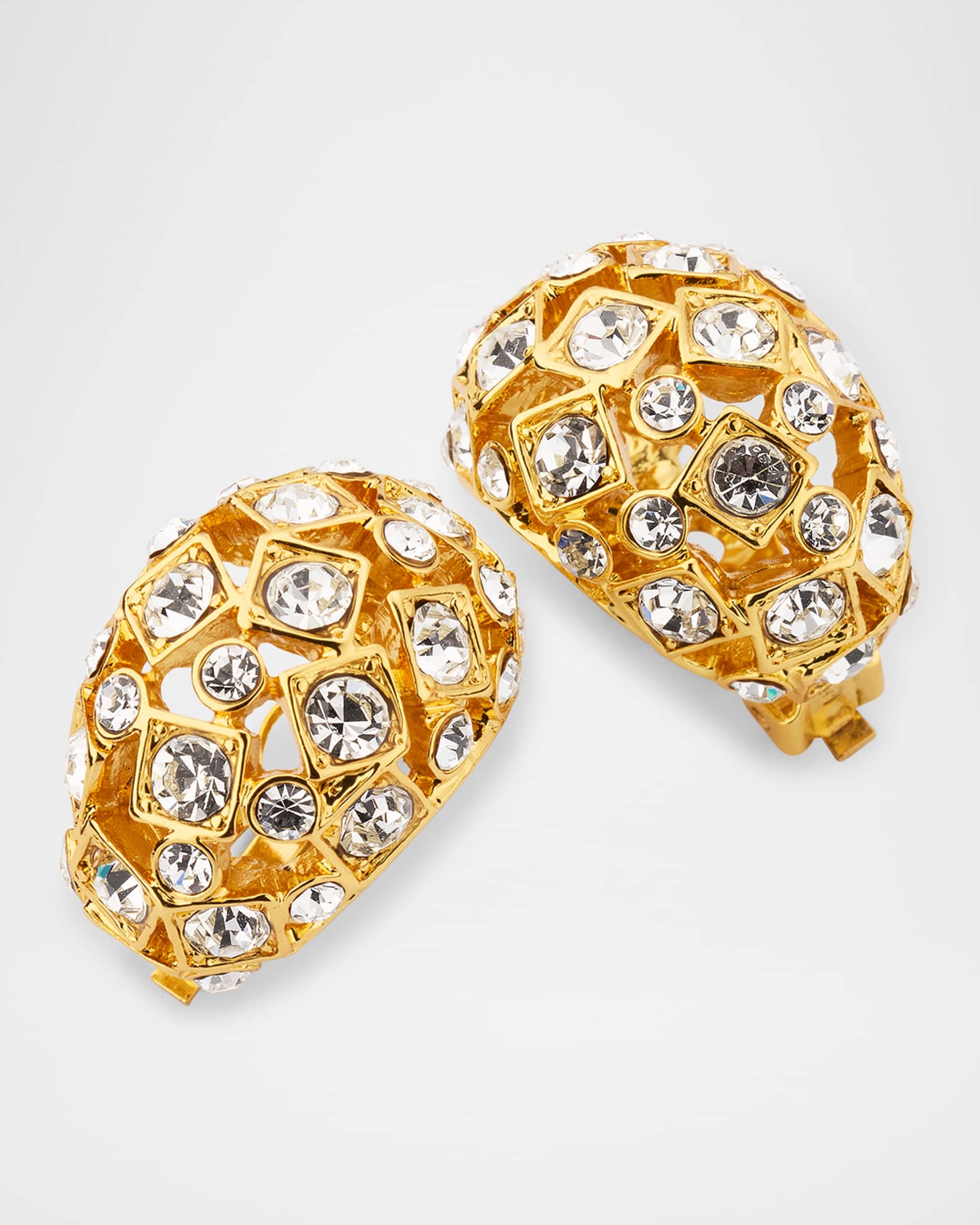 Kenneth Jay Lane Crystal Cluster Clip-On Earrings | Neiman Marcus