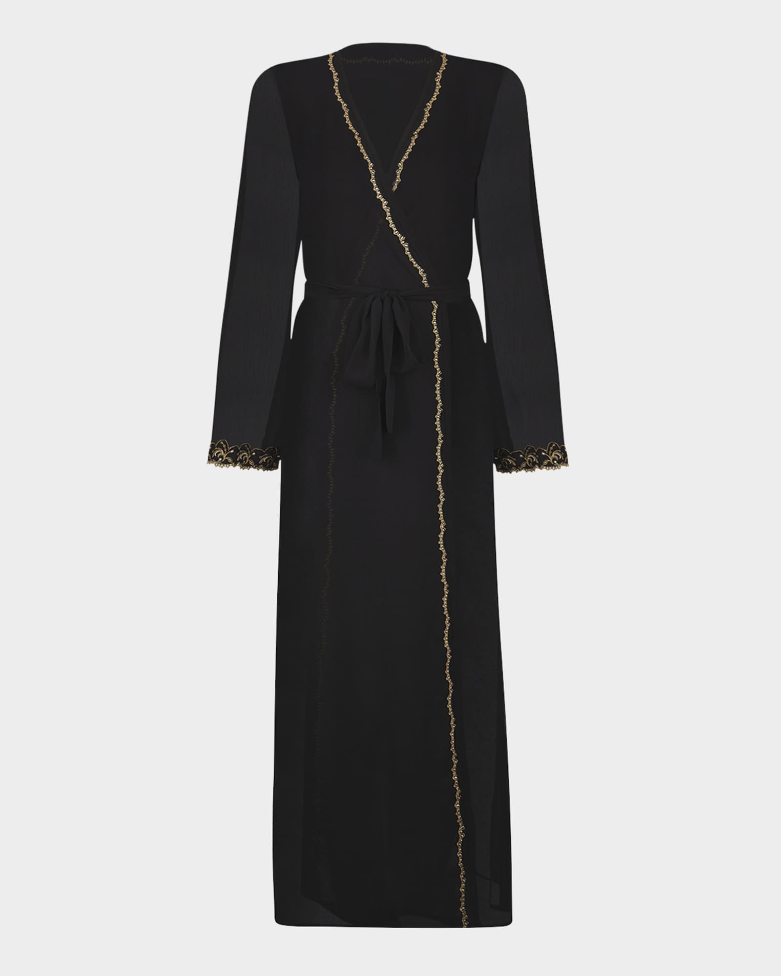 Lise Charmel Eblouissante Icone Embroidered Chiffon Robe | Neiman Marcus