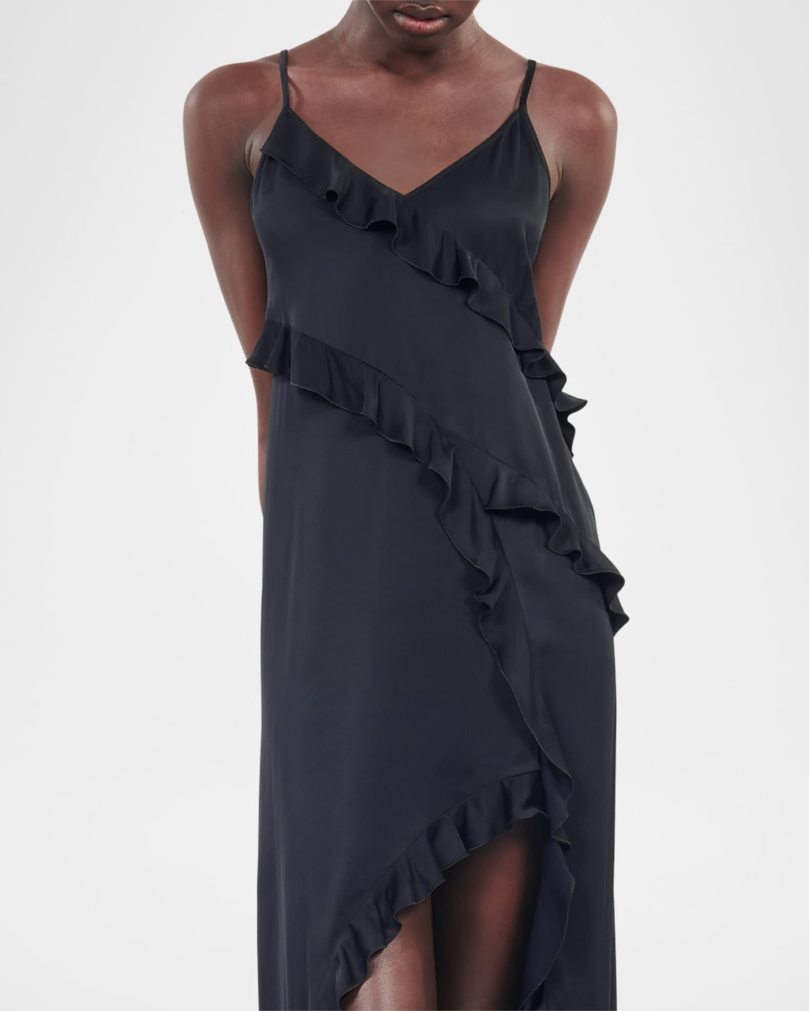 The Kooples Sleeveless Ruffled Slip Dress | Neiman Marcus
