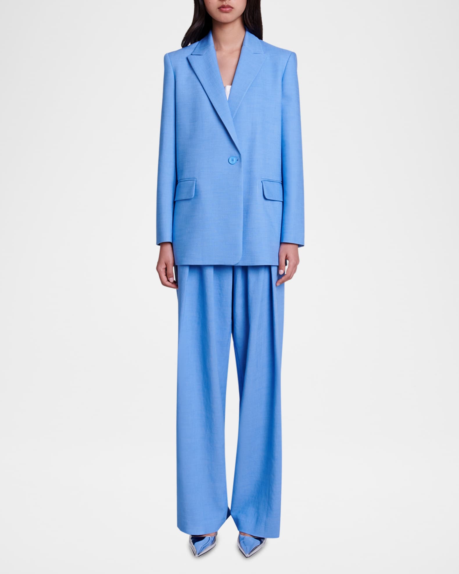 Maje Villea Textured Single-Breasted Blazer | Neiman Marcus