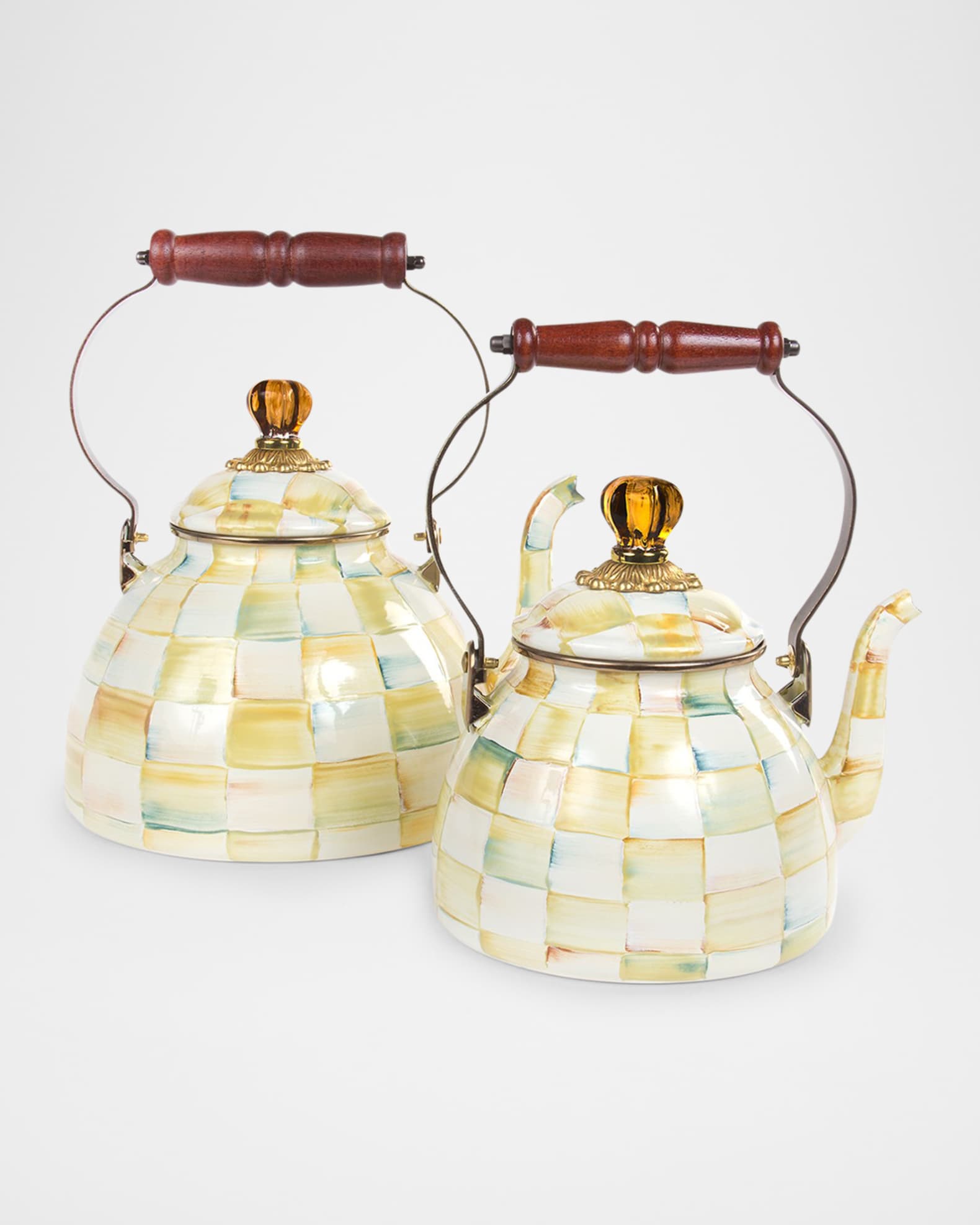 Parchment Check Tea Kettle Collection | Neiman Marcus