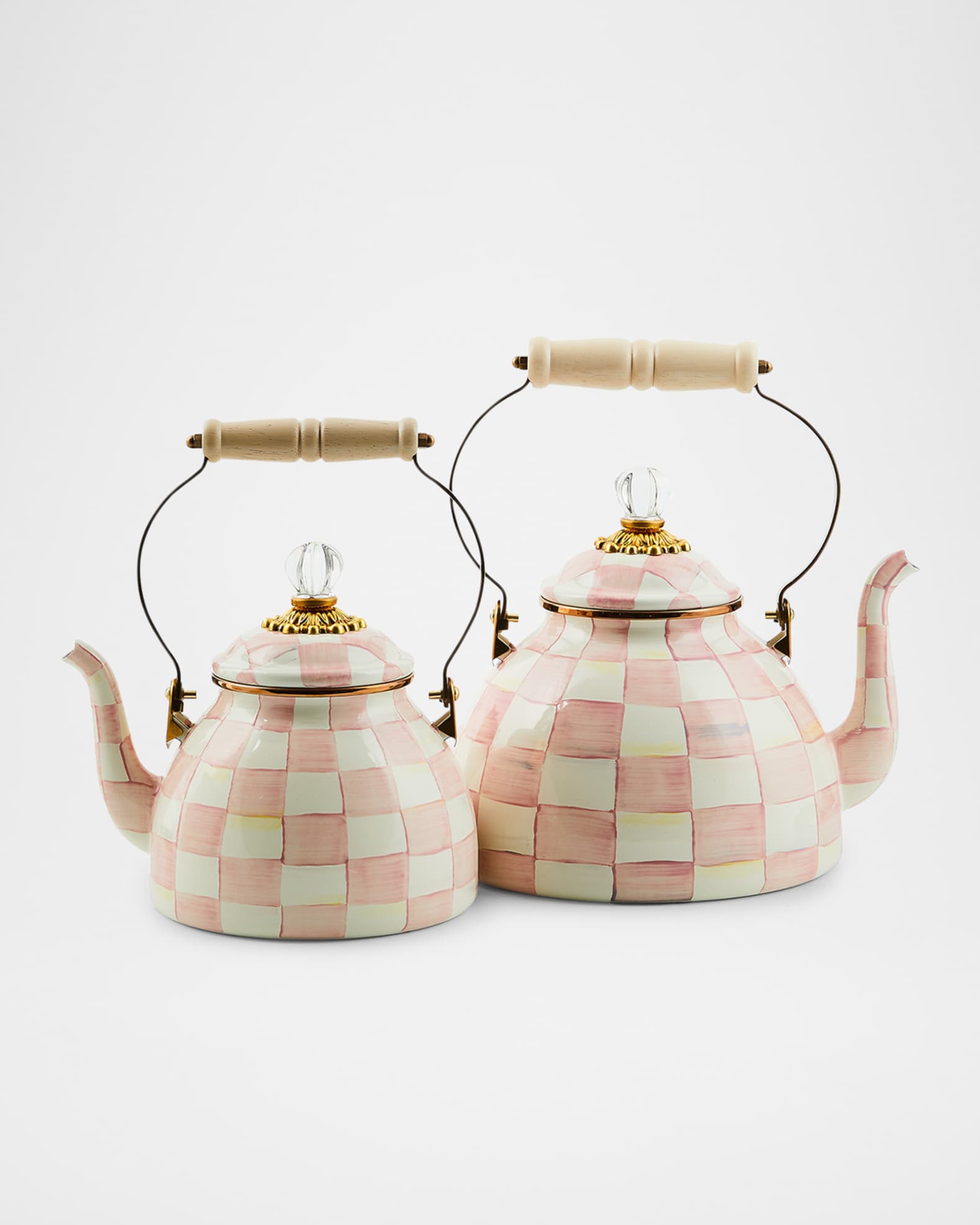 Rosy Check Tea Kettle Collection | Neiman Marcus
