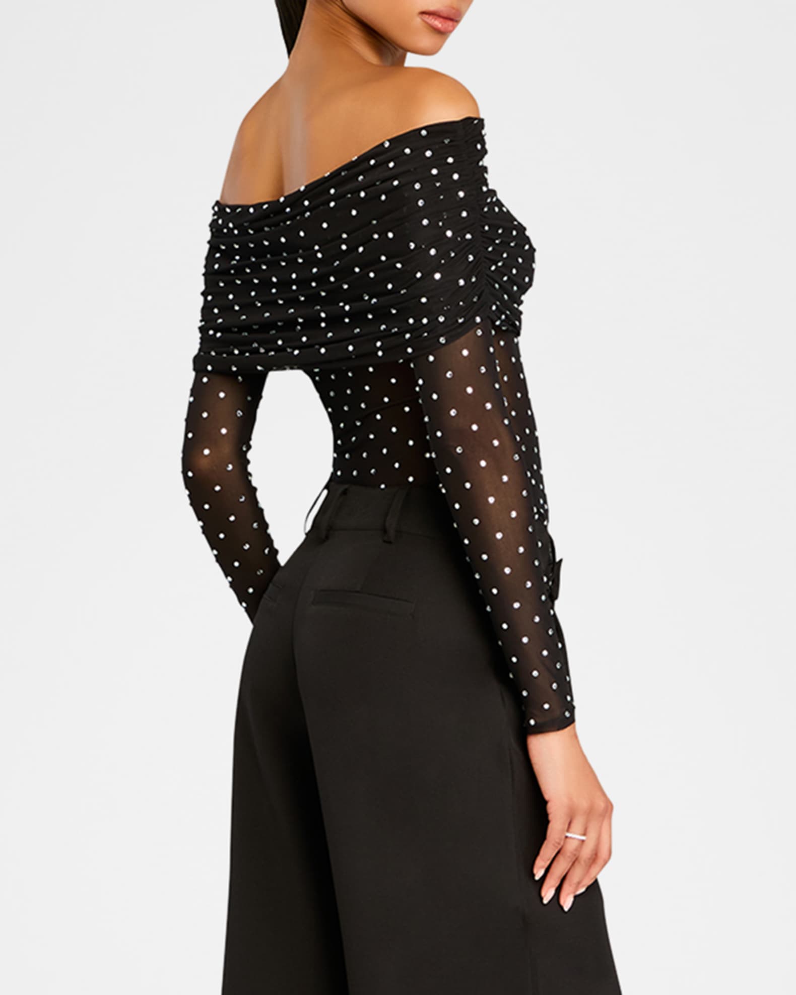 Retrofete Oriana Off-The-Shoulder Mesh Top | Neiman Marcus