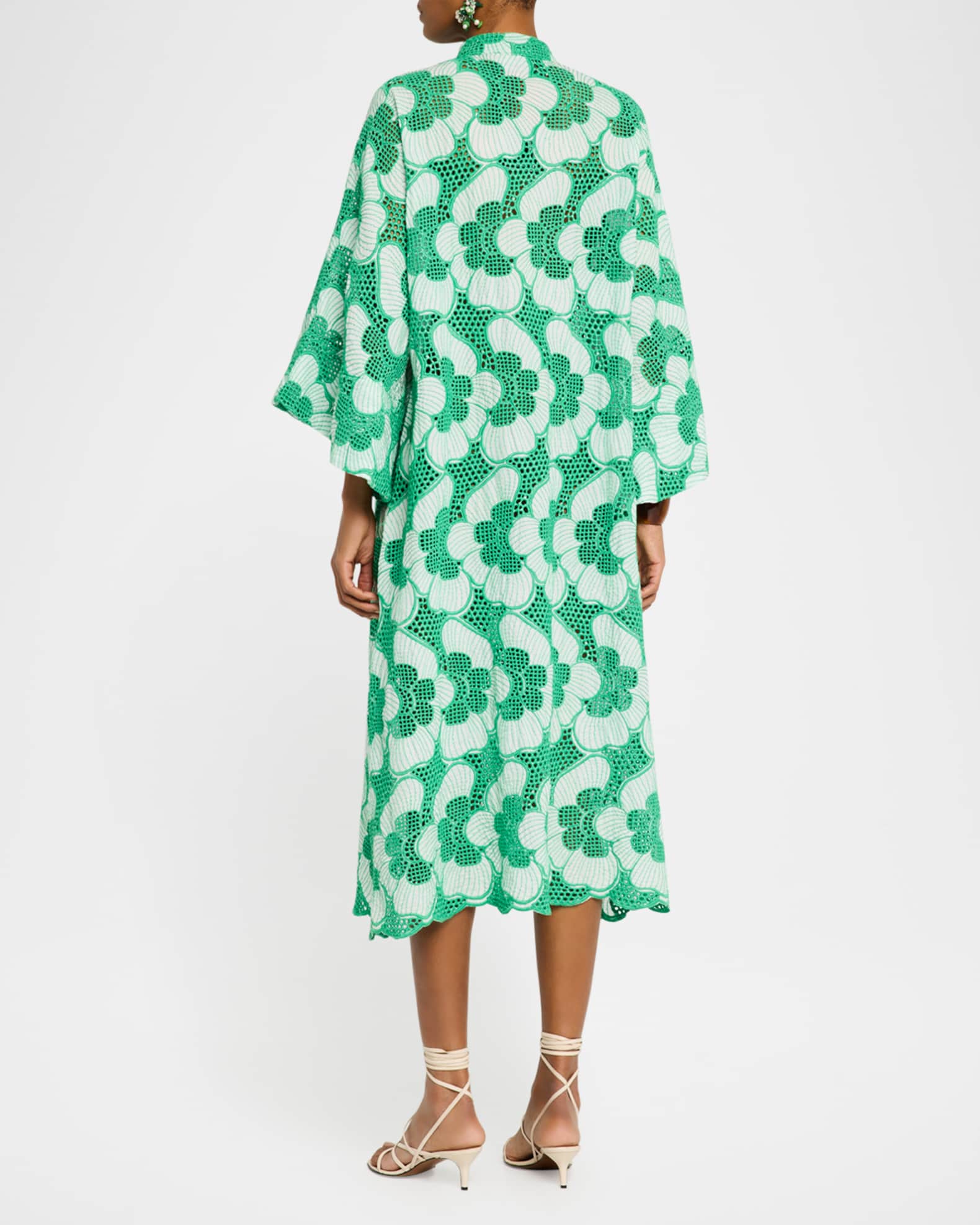 La Vie Style House Netted Floral Lace Maxi Caftan | Neiman Marcus