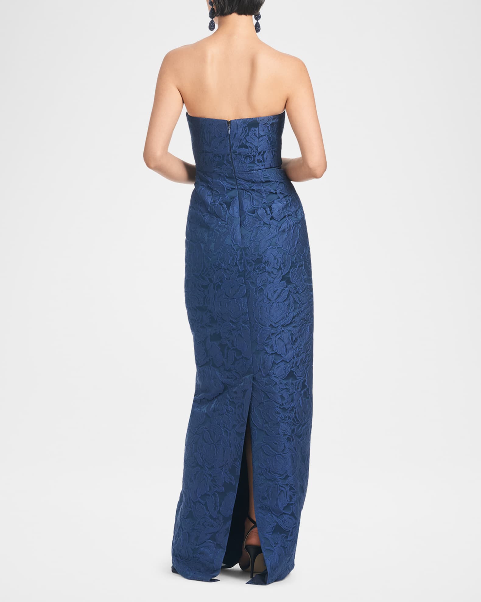 Sachin & Babi Edie Strapless Floral Lace Column Gown | Neiman Marcus
