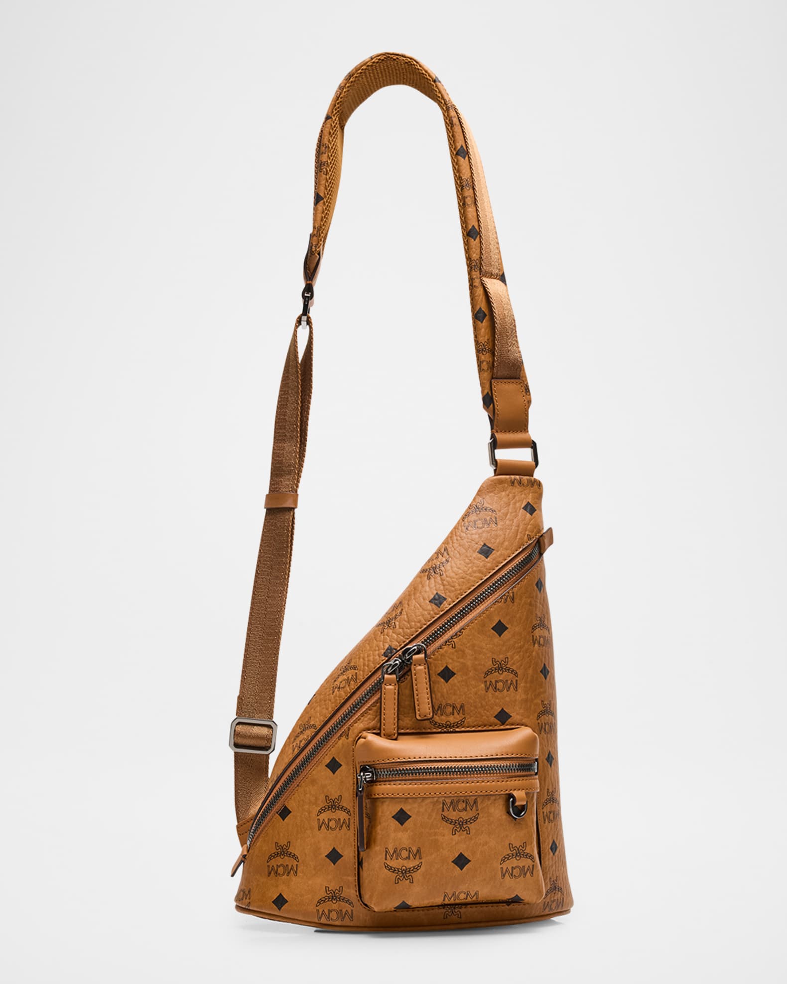 MCM Men's Aren Mini Sling Bag in Visetos | Neiman Marcus