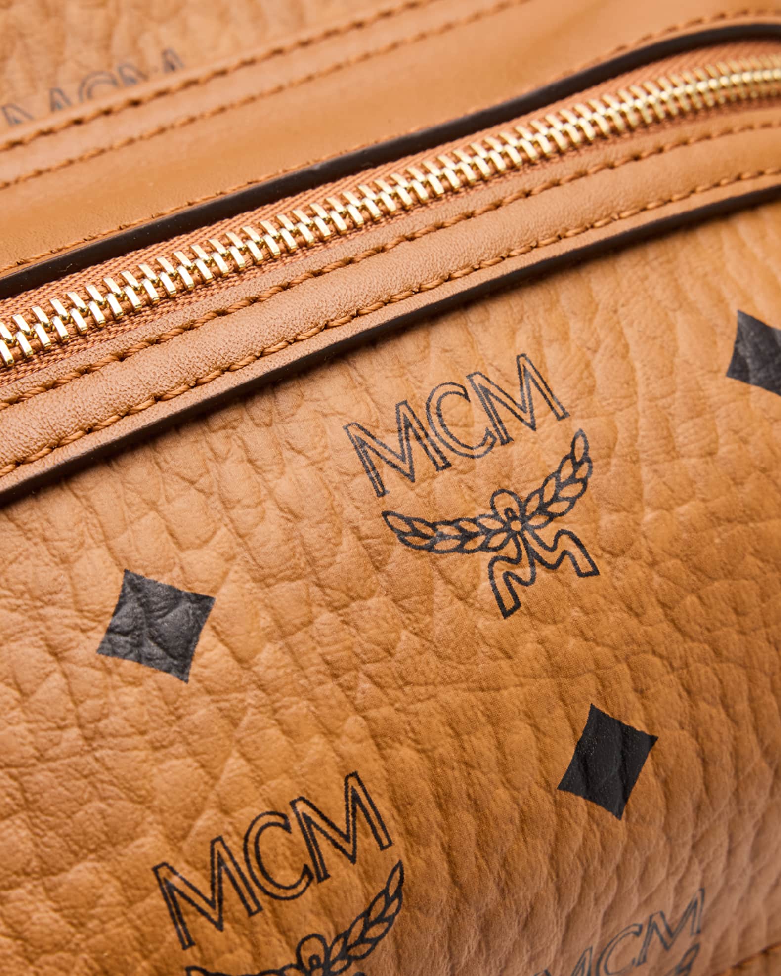 MCM Men's Aren Small Visetos Leather Crossbody Bag | Neiman Marcus
