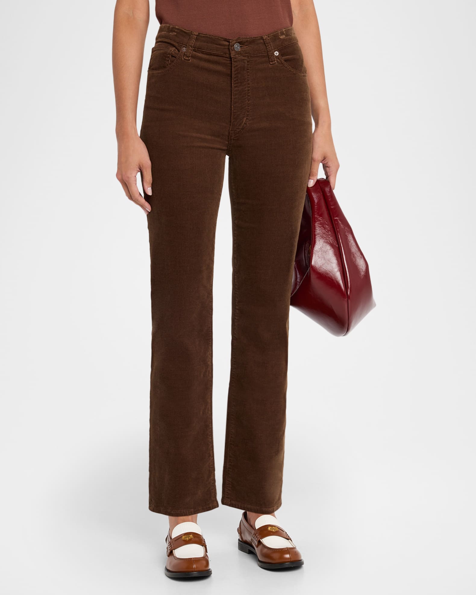 Le Sleek Straight Corduroy Jeans | Neiman Marcus