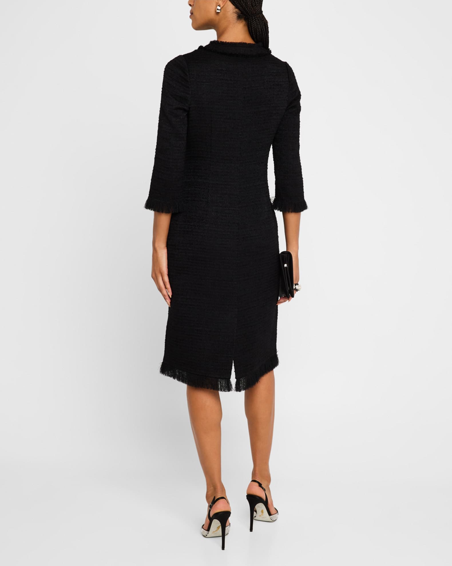 Rickie Freeman for Teri Jon Jewel-Embellished Stretch Boucle Dress ...