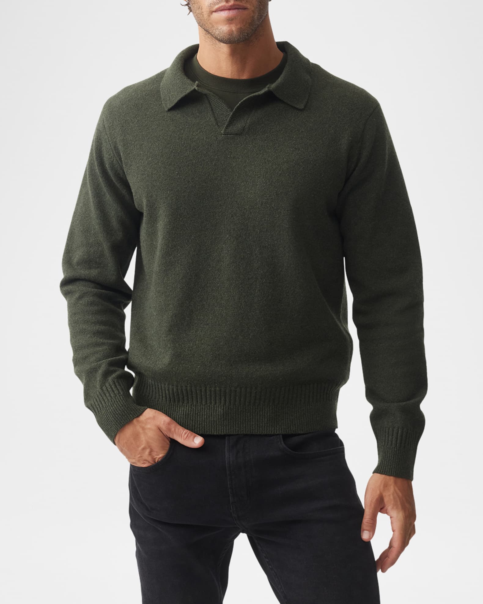 Rodd & Gunn Men's Kingswood Johnny-Collar Polo Sweater | Neiman Marcus