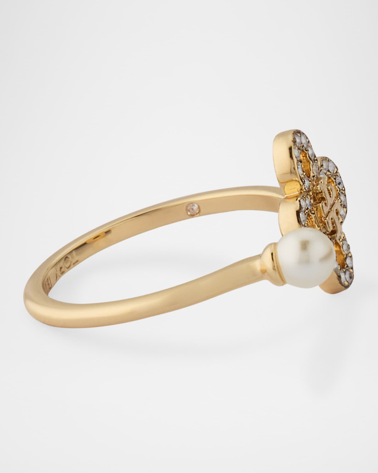 Tory Burch Kira Clover Pave Ring | Neiman Marcus