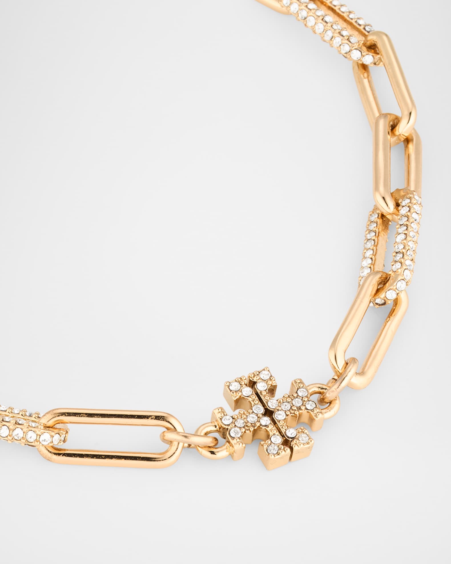 Tory Burch Good Luck Chain Pave Bracelet | Neiman Marcus